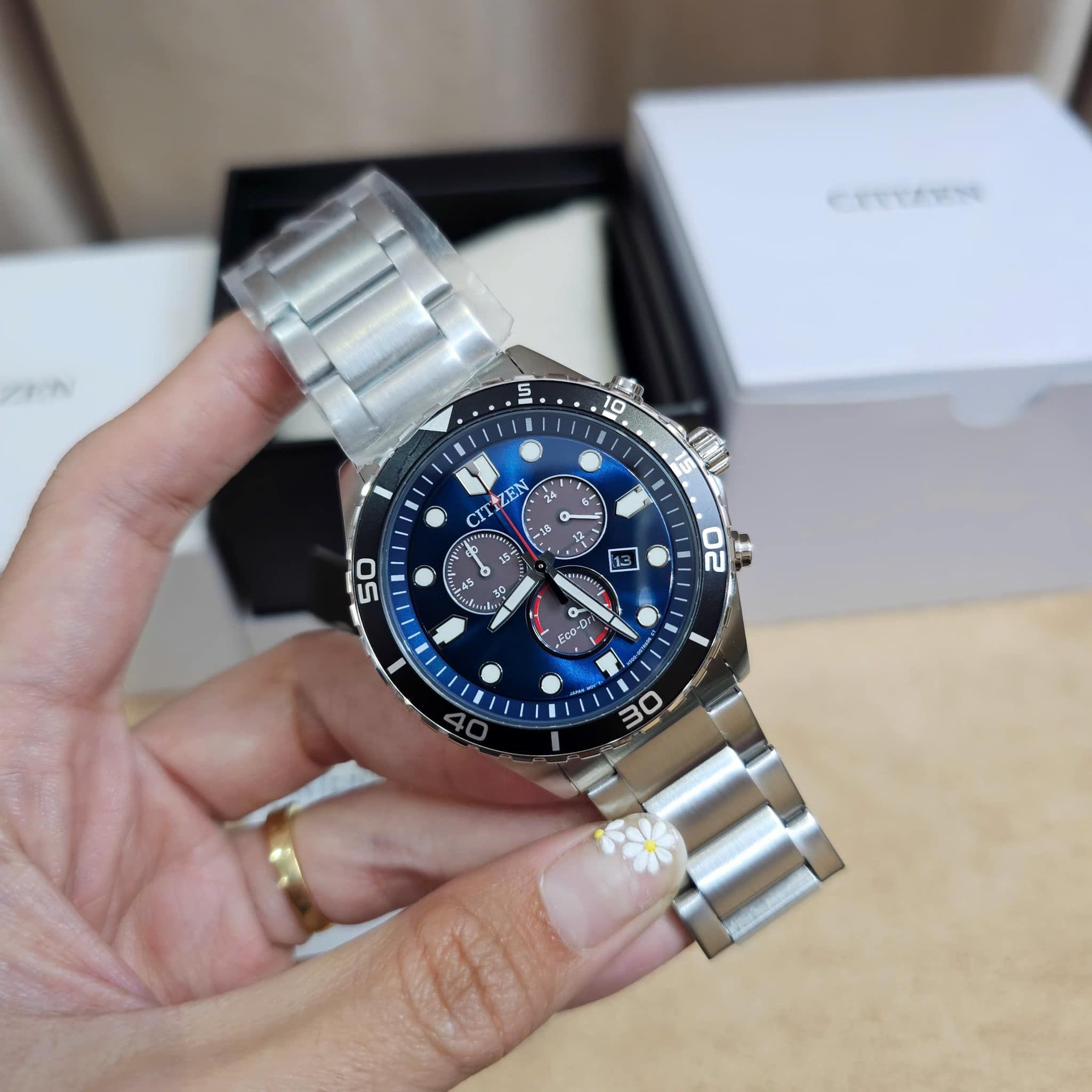 Citizen Eco-Drive AT2560-84L Chrono Sporty-Aqua Chronograph Blue - Đồn ...