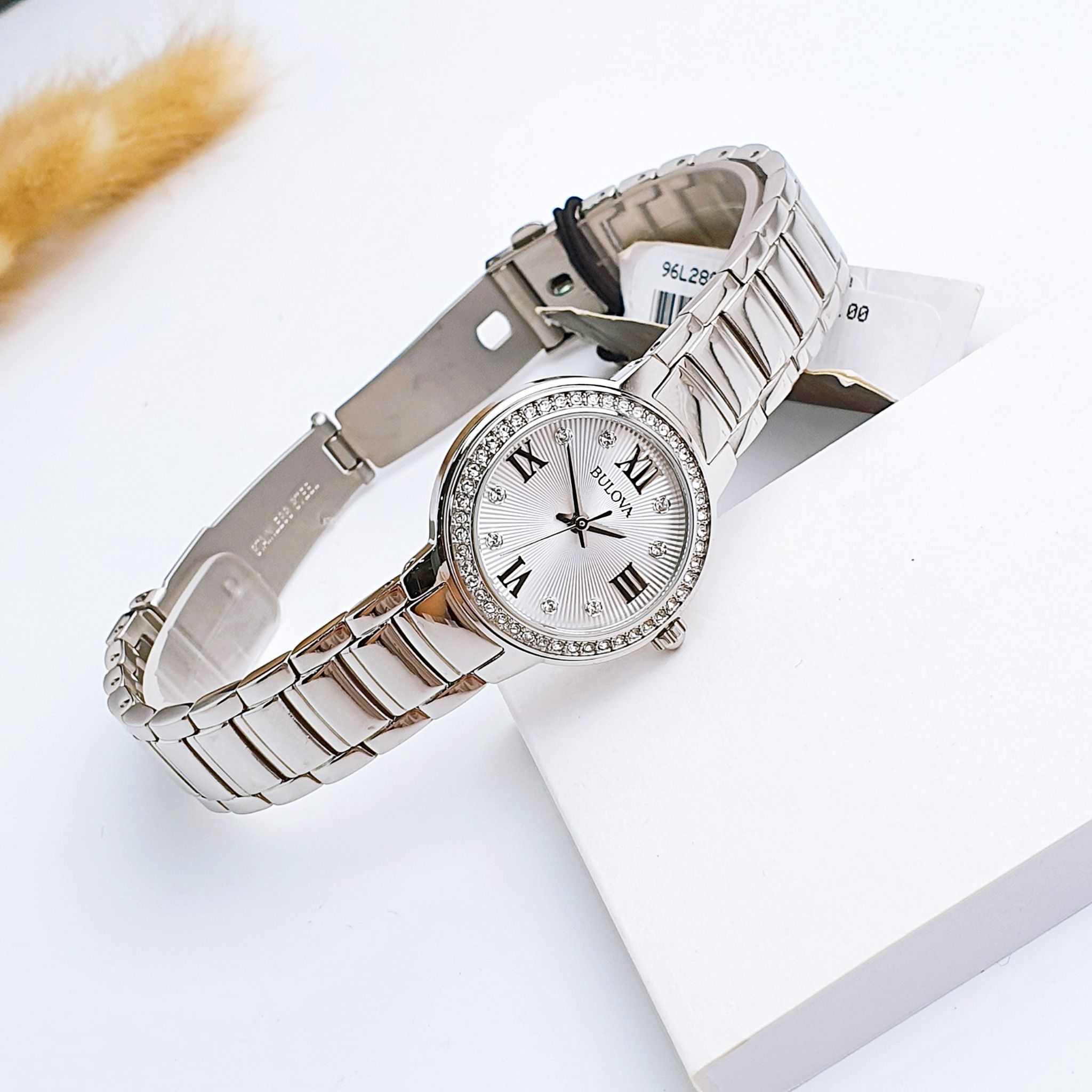 Bulova Quartz 96L280 Crystal Accent Bracelet Stainless Steel Ladies Wa ...