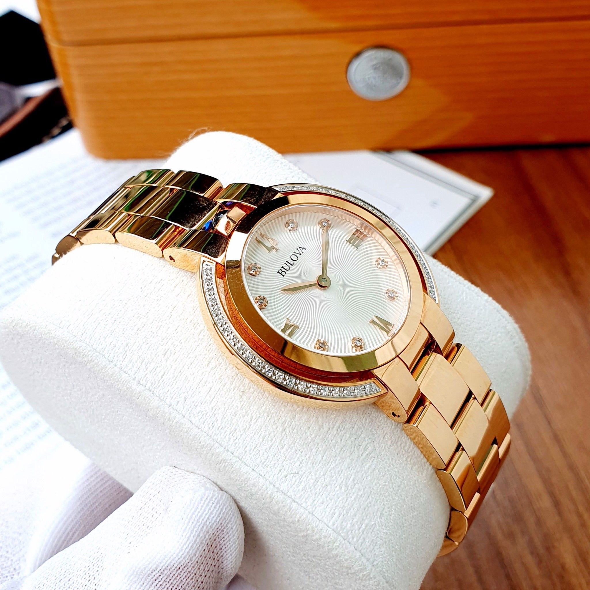 Bulova Rubaiyat Diamond Silver Dial Ladies Watch 98R248 ( NỮ ) – PhongWatch