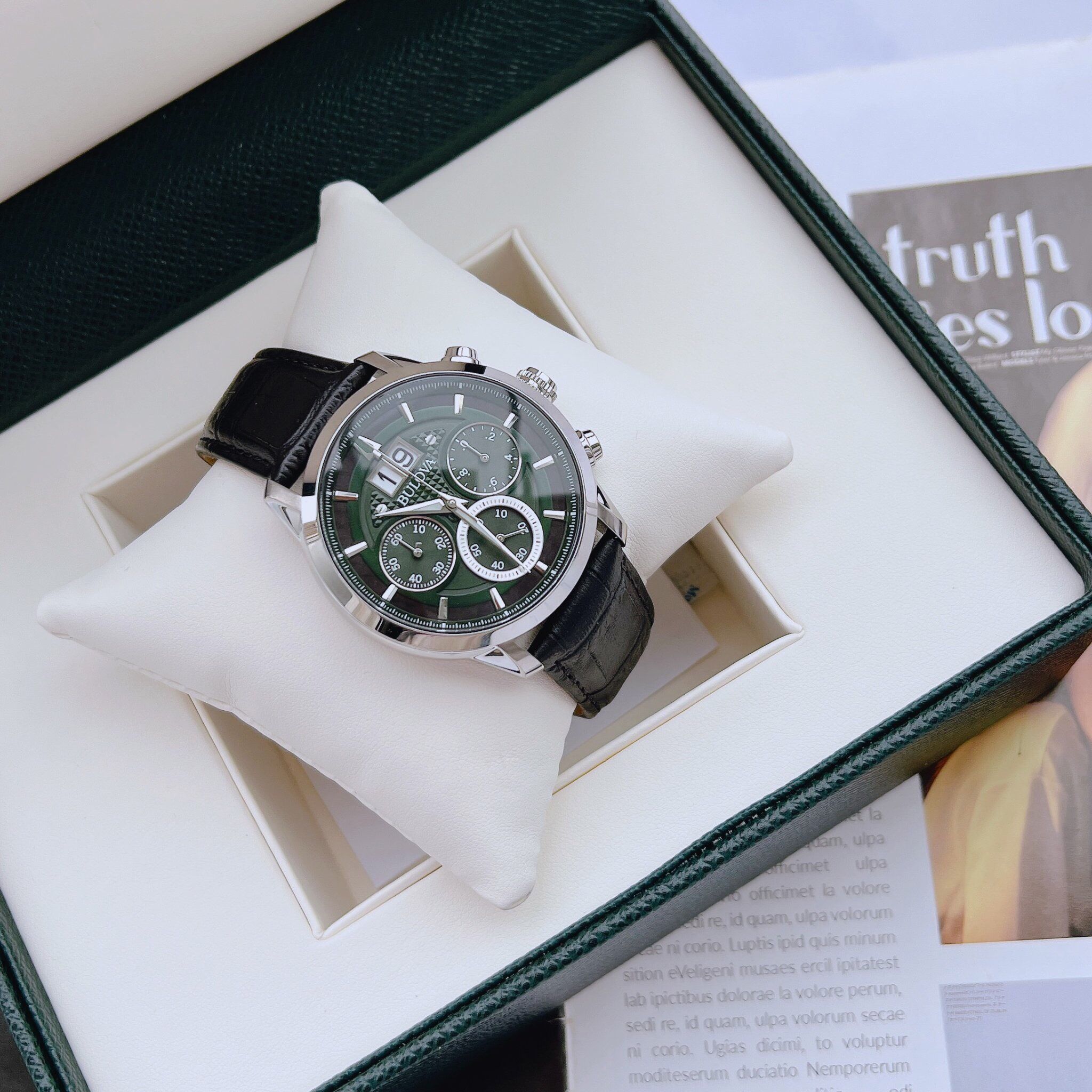 Bulova 96B310 Sutton Chronograph Green Watch 44mm - Đồng Hồ Nam ...