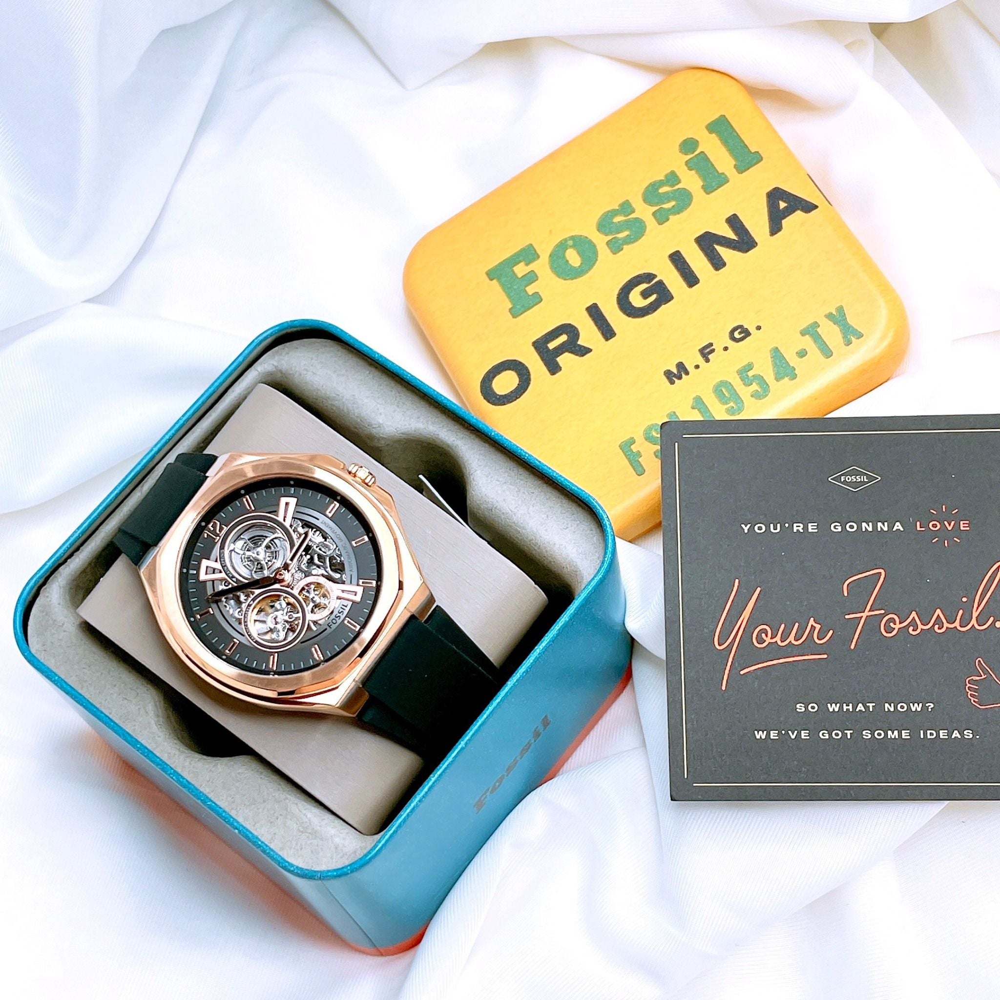 Fossil BQ2622 Evanston Automatic Blue Silicone Watch – PhongWatch