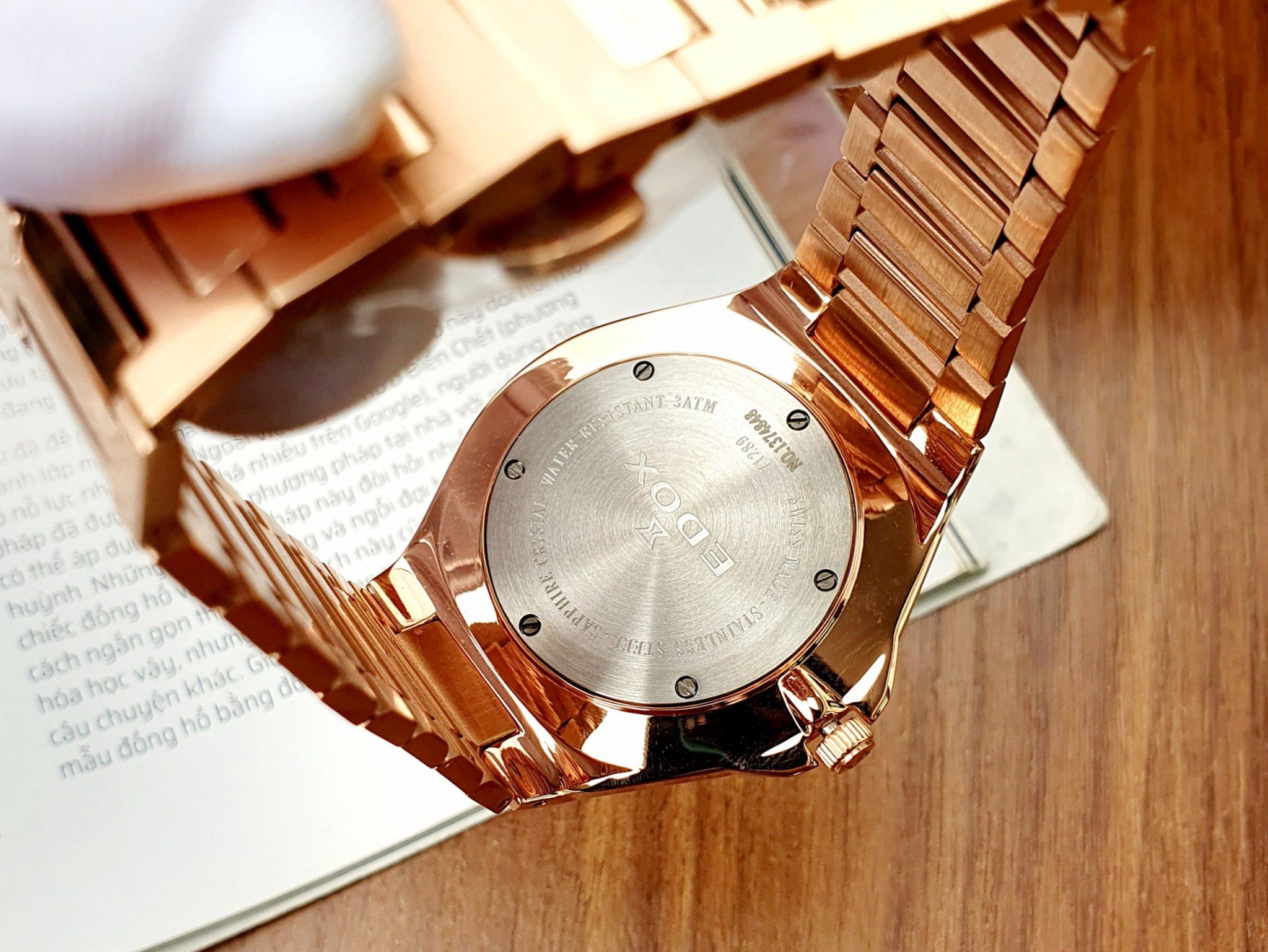 Edox Delfin Rose Gold Steel 71289-37RM-AIR ( 7128937RMAIR ) – PhongWatch