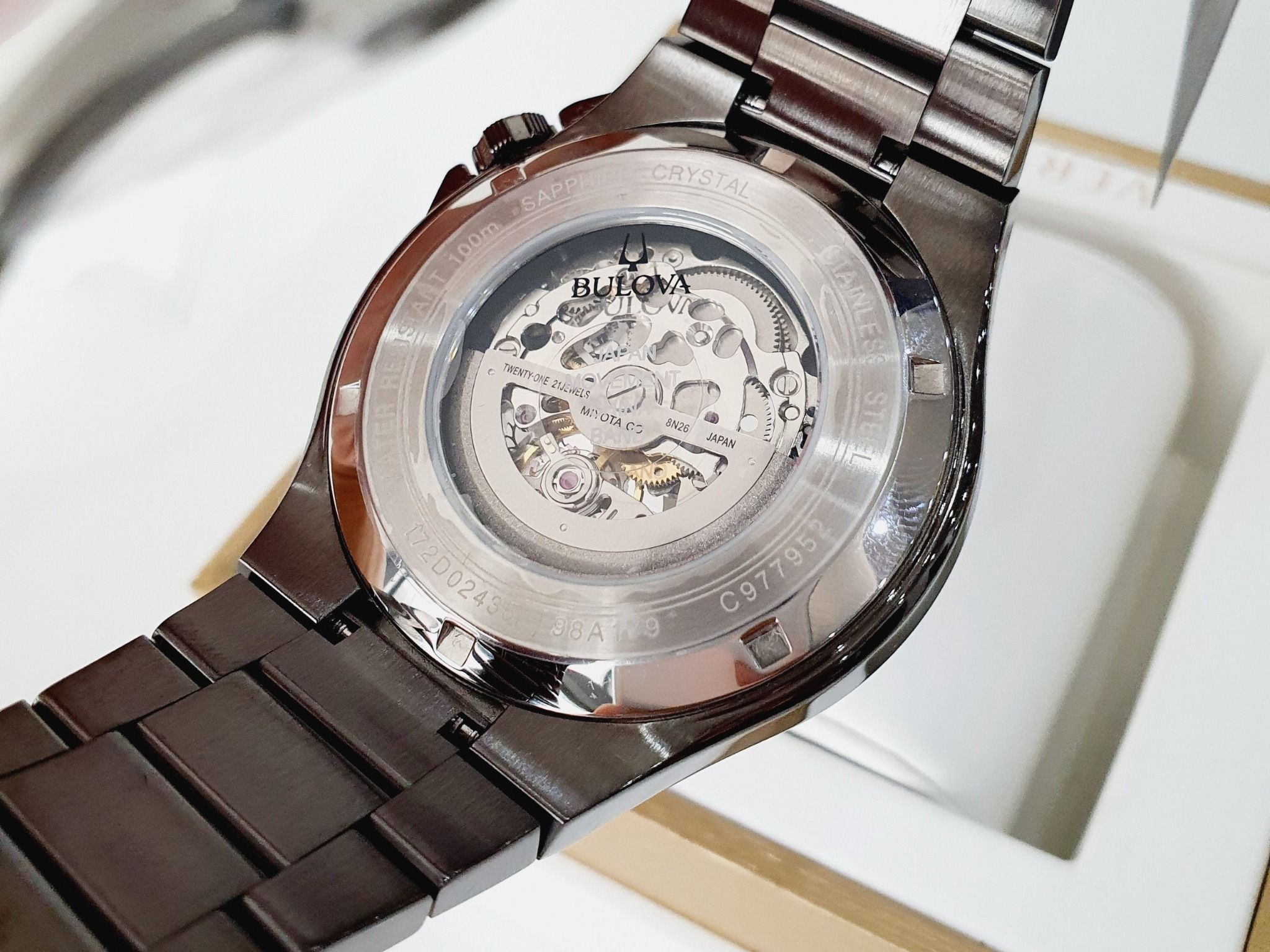 Bulova Automatic Gunmetal Skeleton 98A179 - Đồng Hồ Nam – PhongWatch