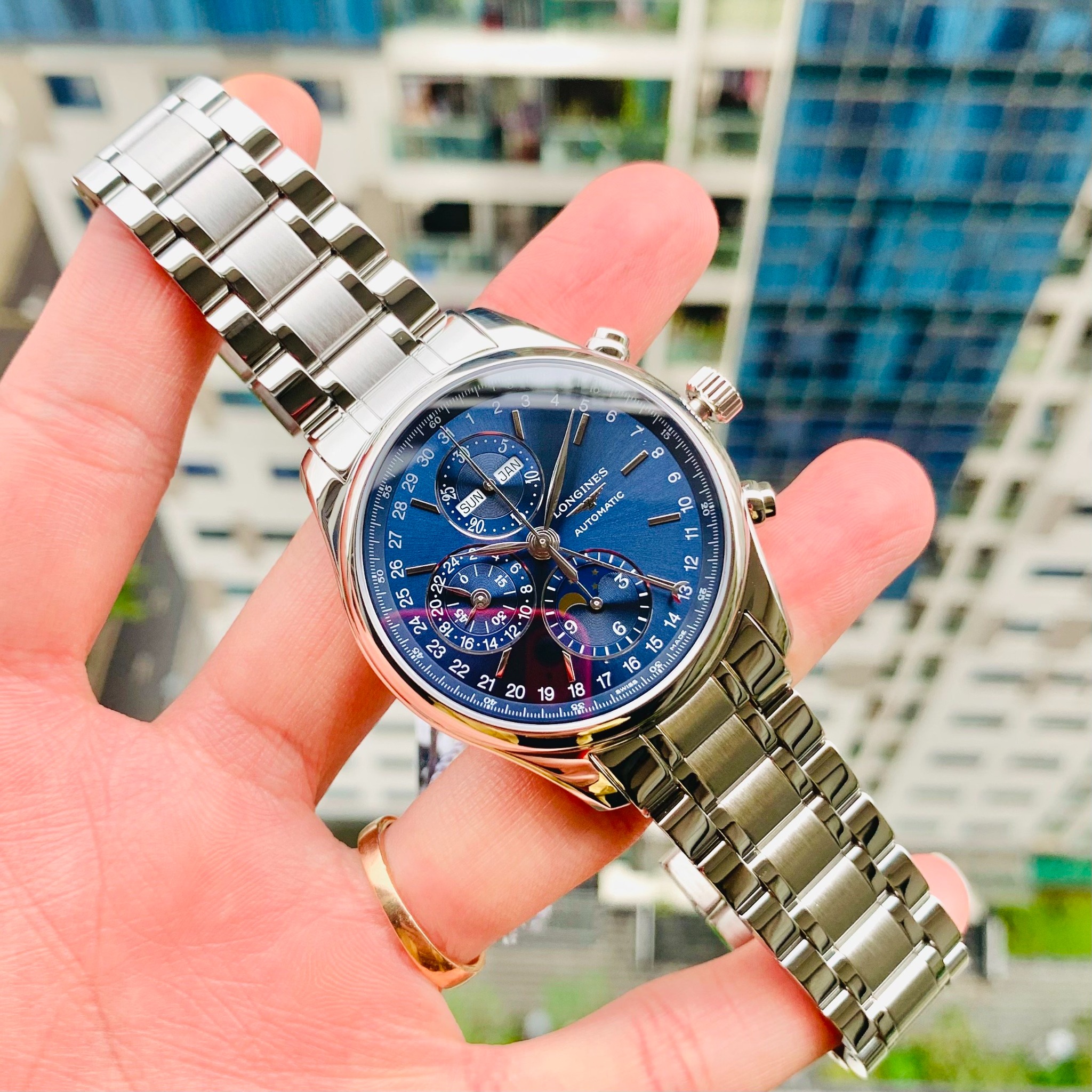 Longines Master Moonphase Chronograph Blue - L2.773.4.92.6 ( L27734926 ...