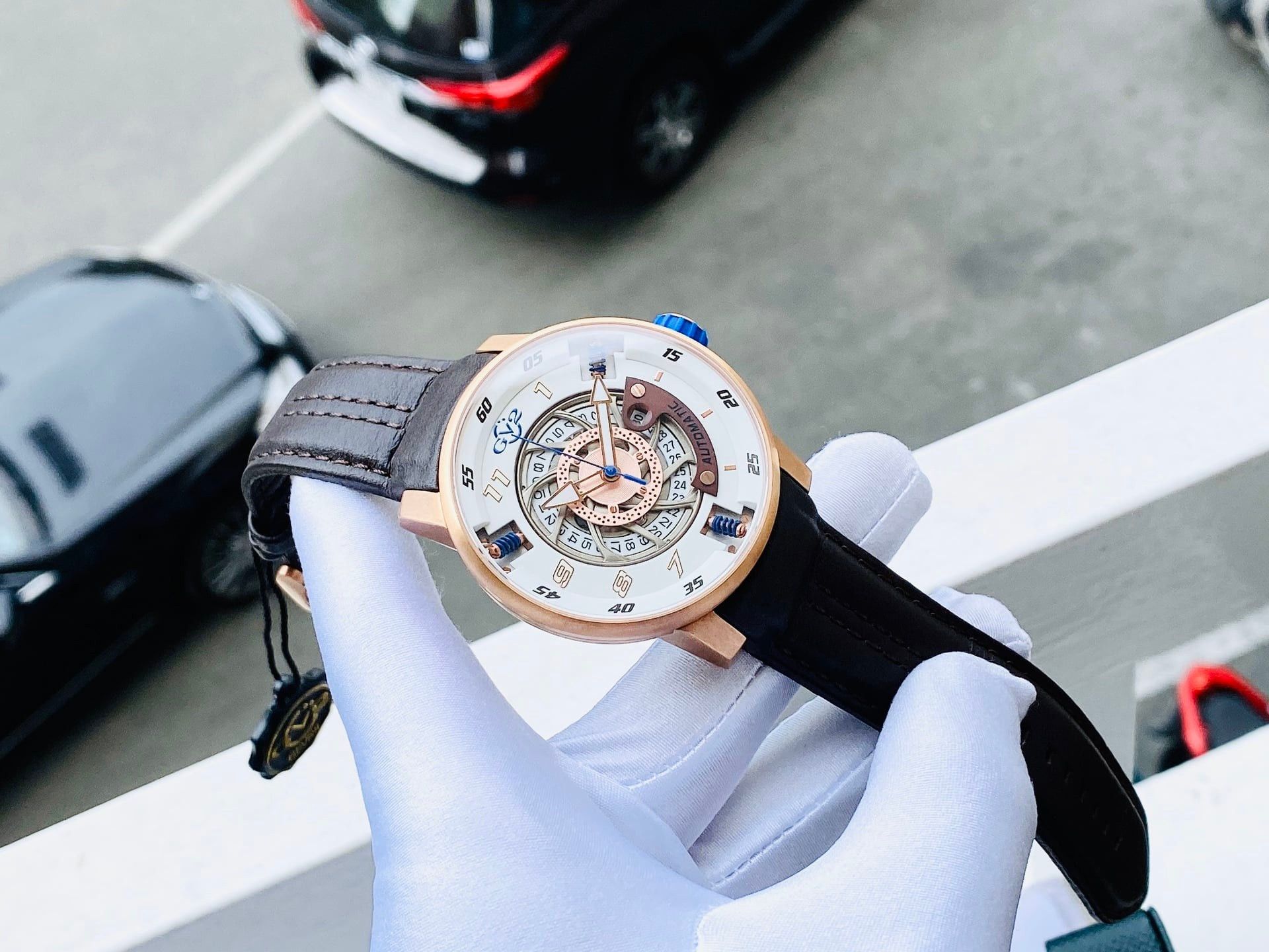 GV2 By Gevril Men's 1302 Motorcycle Sport Automatic Rose-Gold IP - Đồn ...