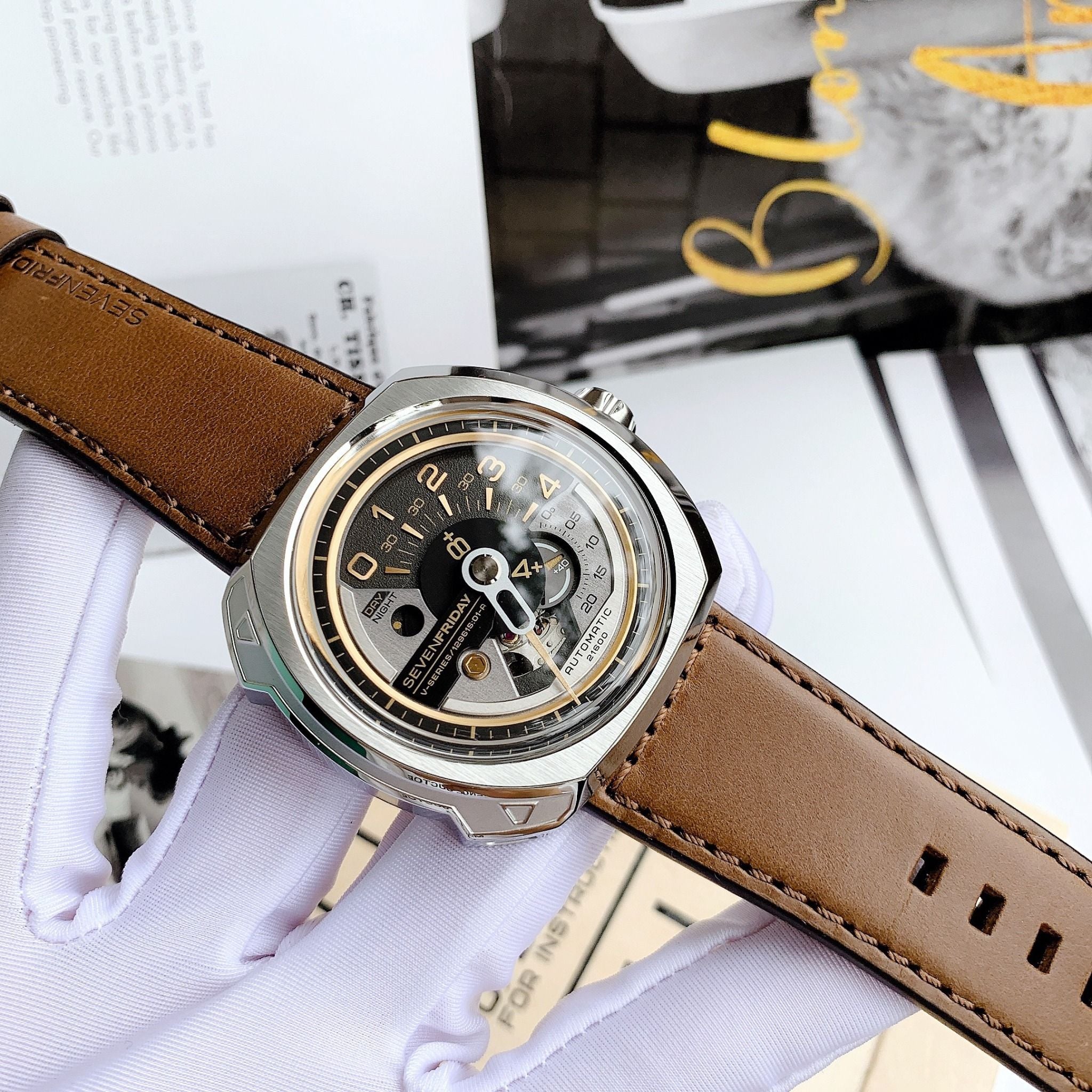SevenFriday V-Series Automatic Brown Leather V2/01 - Đồng Hồ Nam ...