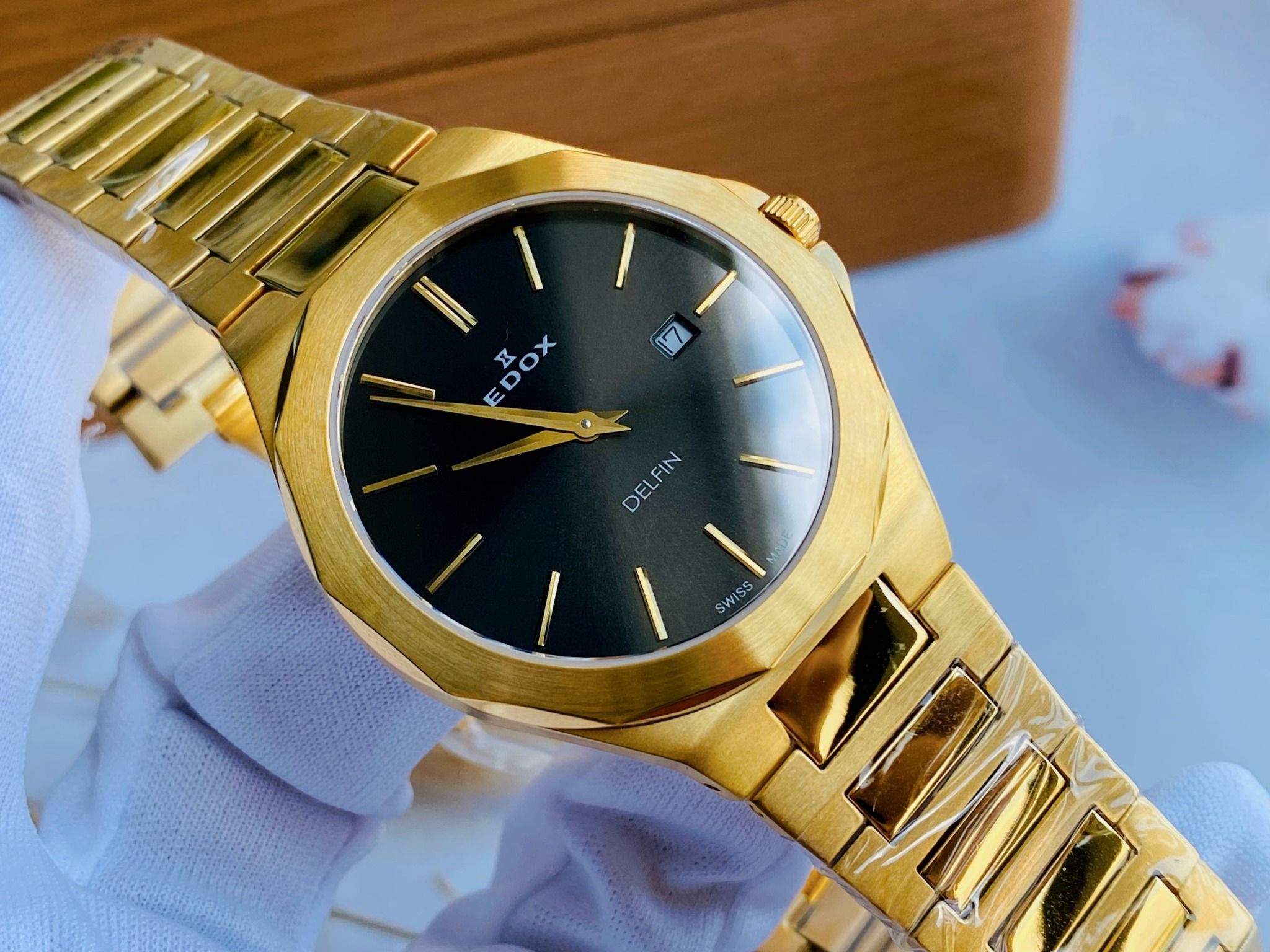 Edox Delfin Gold Steel 71289-37JM-NID ( 7128937JMNID ) - Đồng Hồ Nam ...