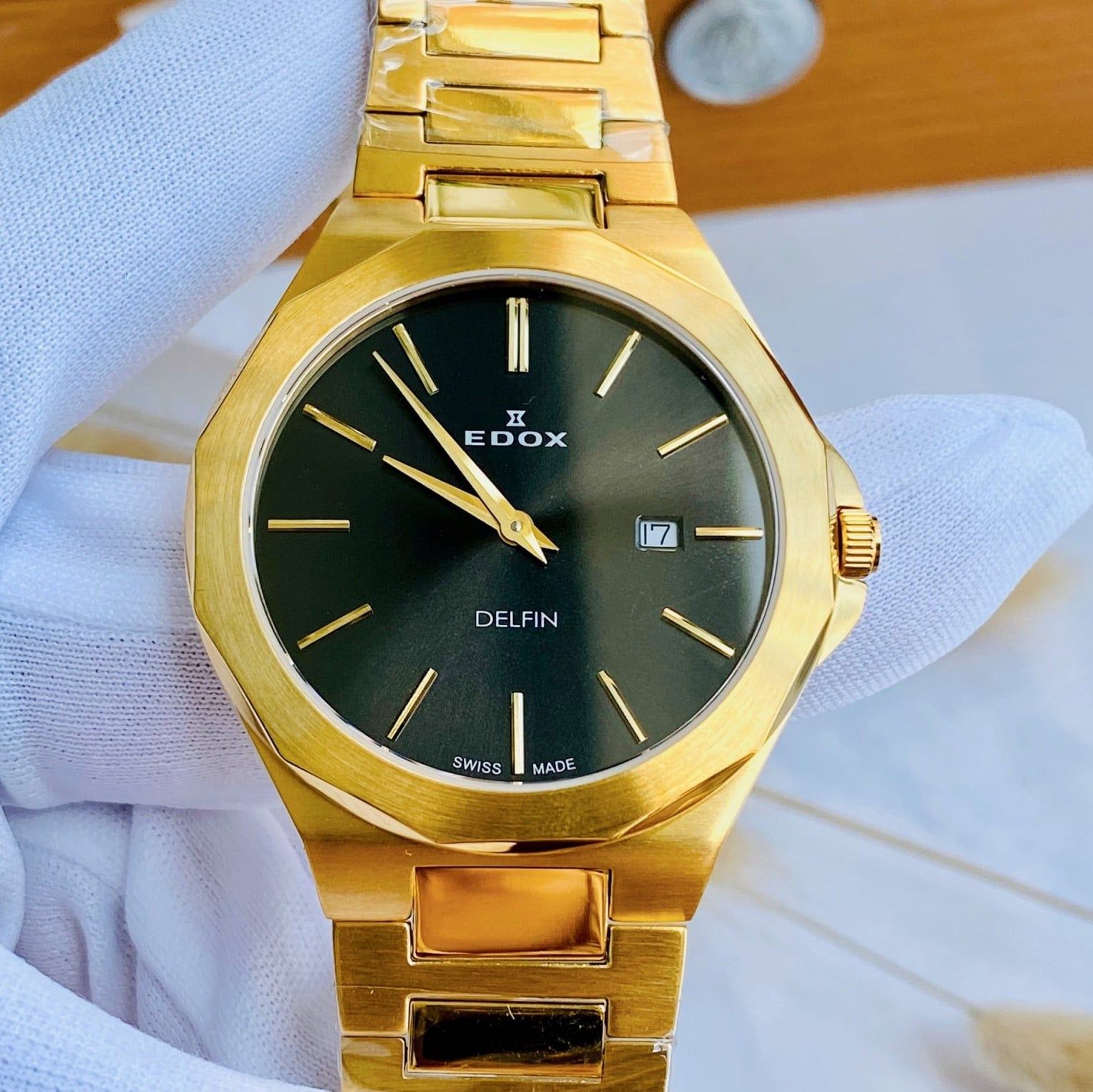 Edox Delfin Gold Steel 71289-37JM-NID ( 7128937JMNID ) - Đồng Hồ Nam ...