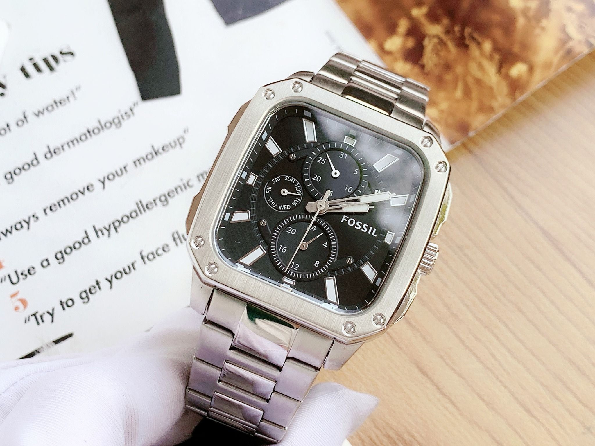 Fossil Multifunction Black Leather Watch 42mm BQ2655 - Đồng Hồ Nam ...