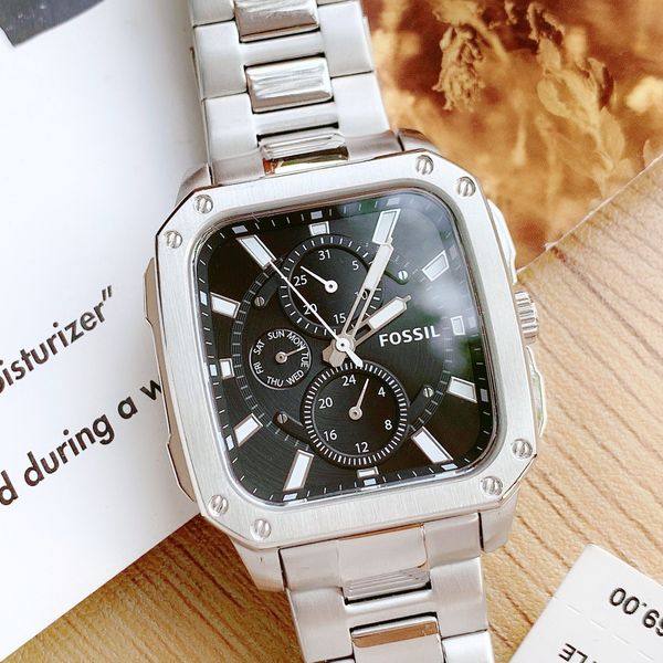 Fossil Multifunction Black Leather Watch 42mm BQ2655 - Đồng Hồ Nam ...