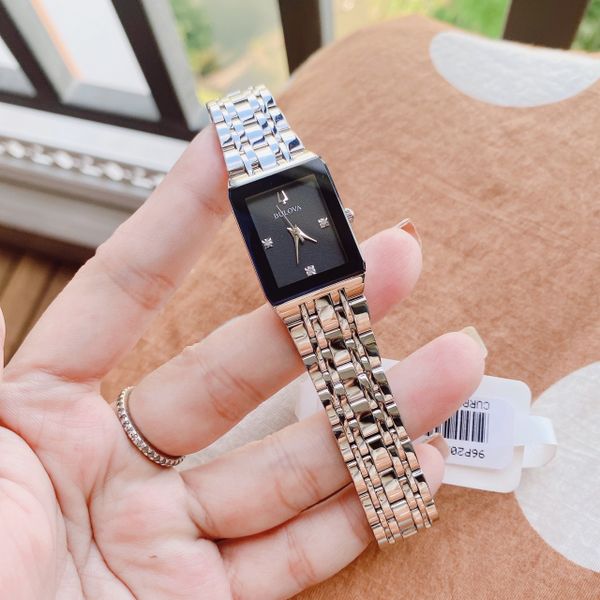 Bulova Quadra Diamond Black Dial 96P202 - Đồng Hồ Nữ – PhongWatch