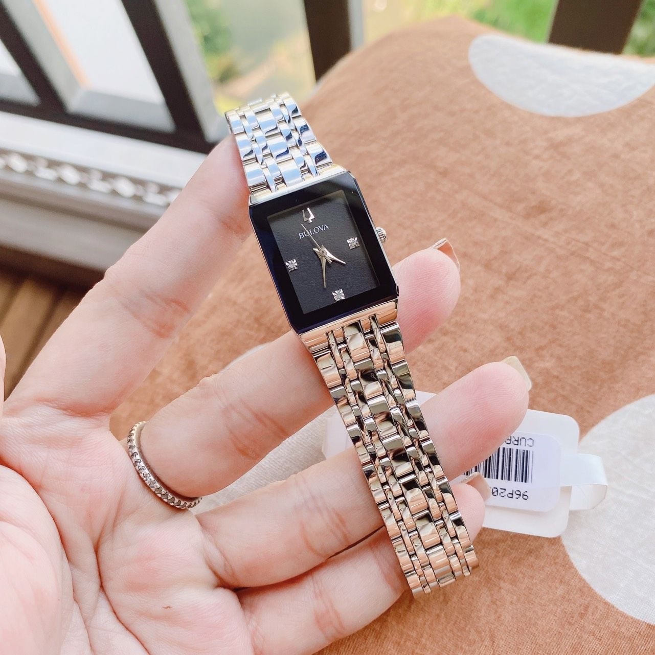 Bulova Quadra Diamond Black Dial 96P202 - Đồng Hồ Nữ – PhongWatch