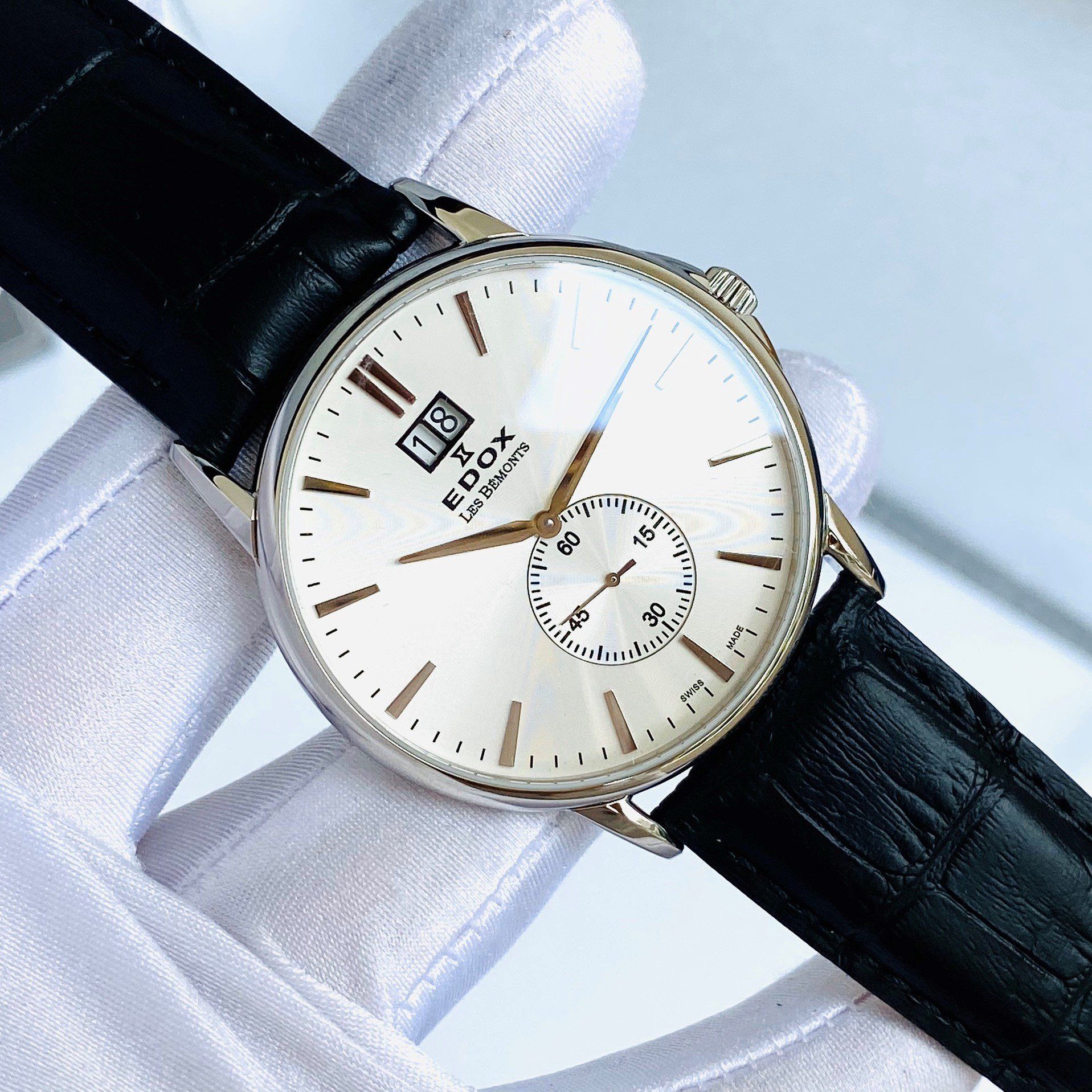 Edox Quartz 64012 3 AIN Men Les Bemonts Silver-Tone - Đồng Hồ Nam ...