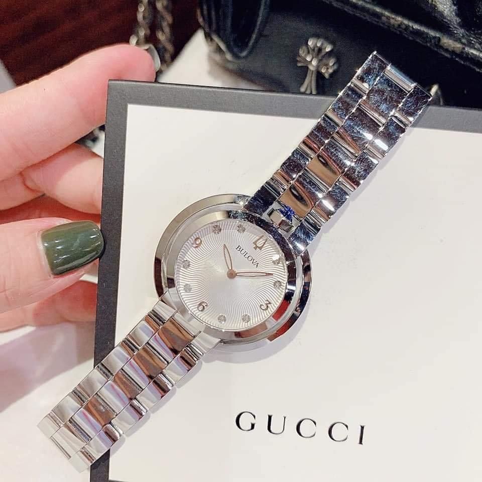 Bulova Quartz 96P184 Rubaiyat Diamond-Accent Watch 35mm - Đồng Hồ Nữ ...