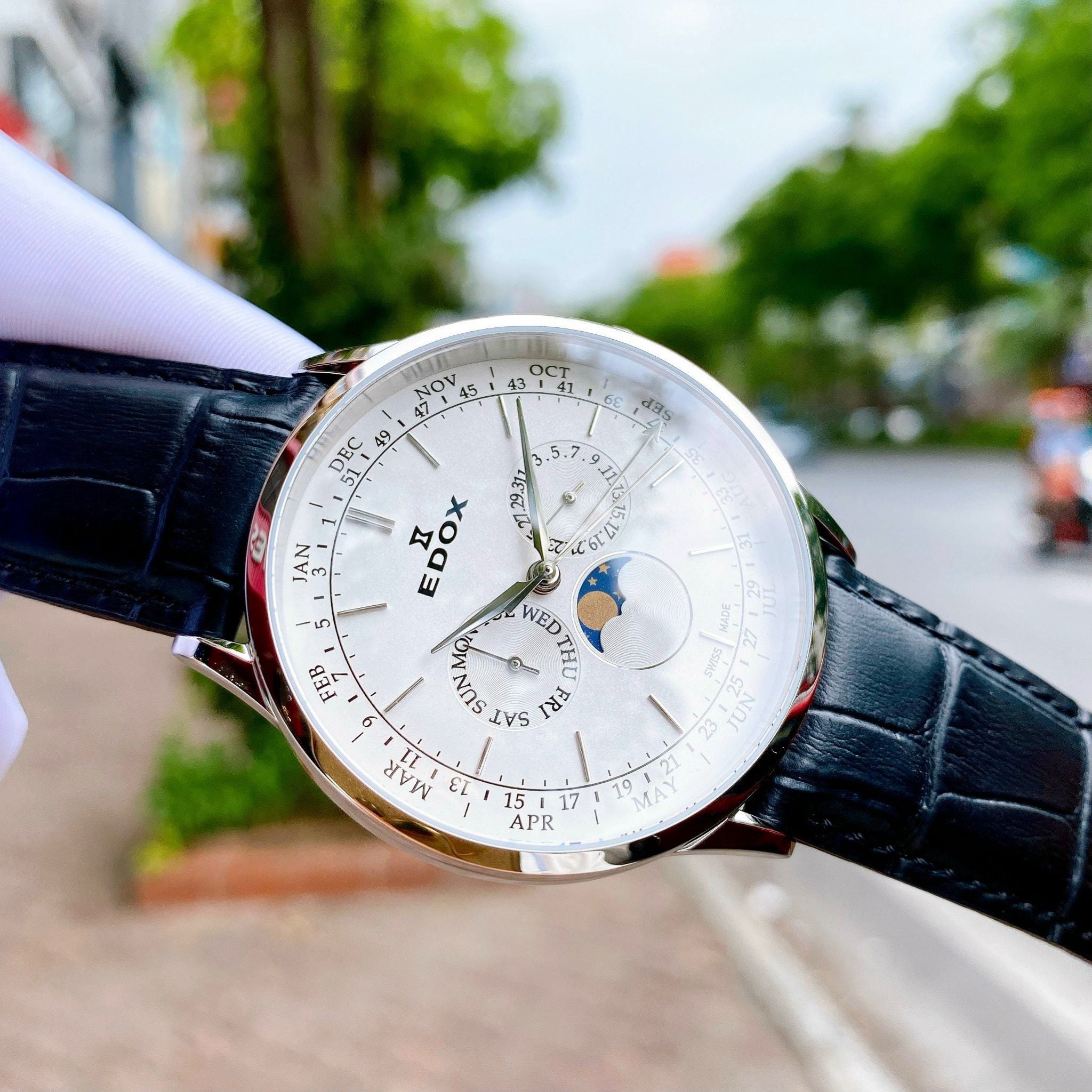 Edox Quartz Les Vauberts Moonphase 40101-3C-AIN - Đồng Hồ Nam – PhongWatch