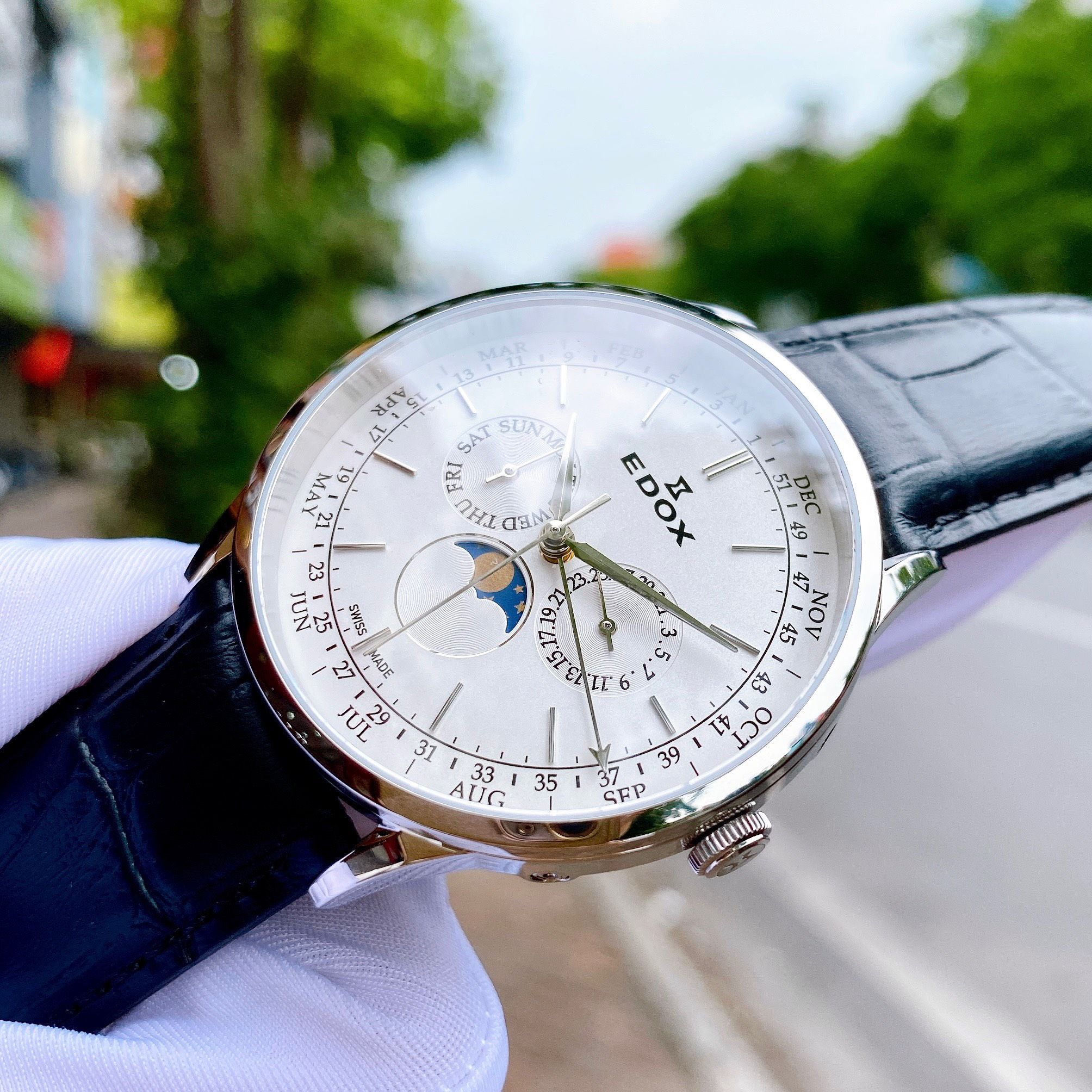 Edox Quartz Les Vauberts Moonphase 40101-3C-AIN - Đồng Hồ Nam – PhongWatch