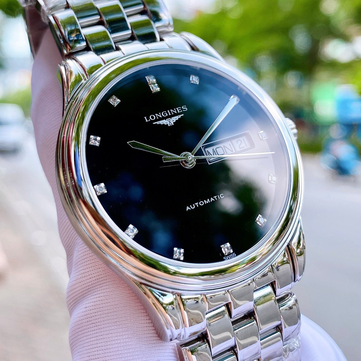 Longines Flagship Daydate Diamond Black L4.899.4.57.6 ( L48994576 ...