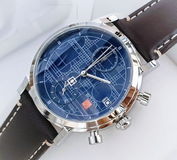 Bulova Quartz 96B367 Frank Lloyd Wright Blueprint - Đồng Hồ Nam - Chín ...