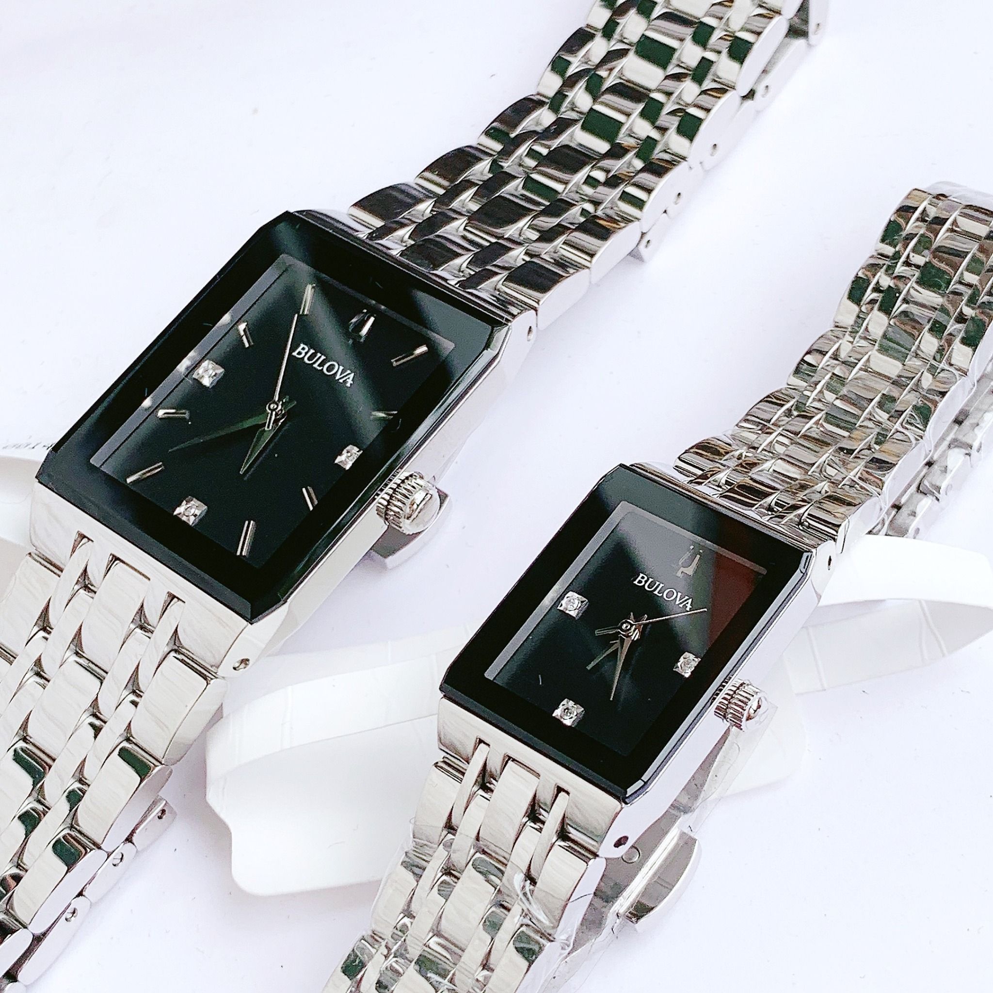 Đồng hồ Cặp Bulova Quadra Diamond Black Dial 96P202 và 96D145 – PhongWatch