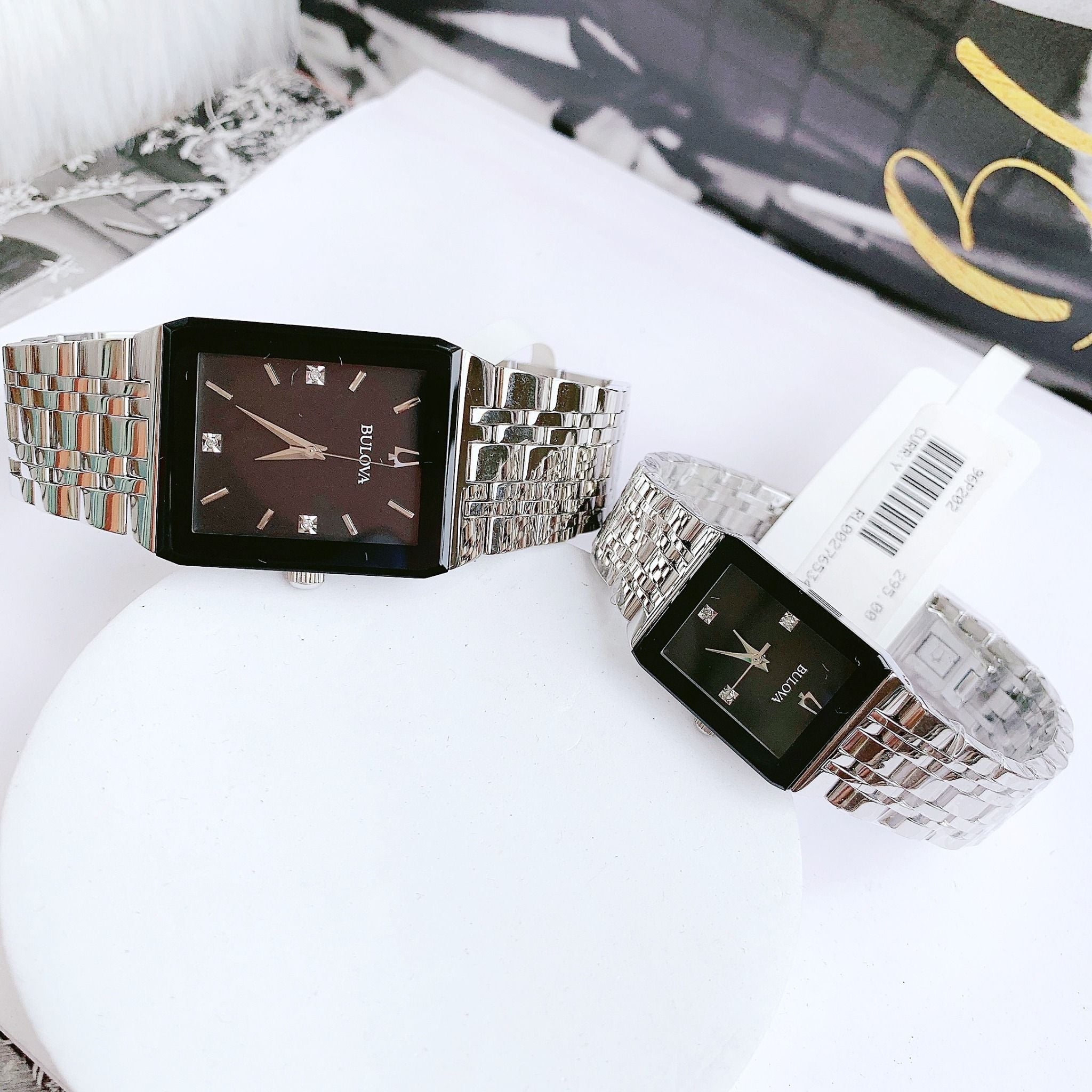 Đồng hồ Cặp Bulova Quadra Diamond Black Dial 96P202 và 96D145 – PhongWatch