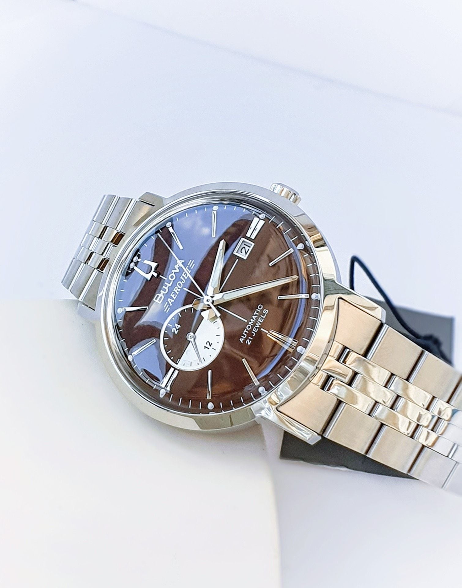 Bulova Automatic 96B375 Aerojet Chronograph Brown 41mm - Đồng Hồ Nam ...