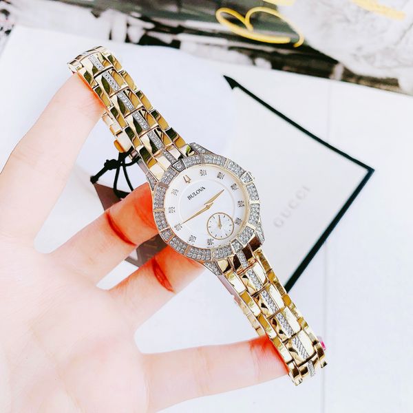 Bulova Phantom Quartz Diamond Crystal Mother of Pearl Dial 98L283 ...