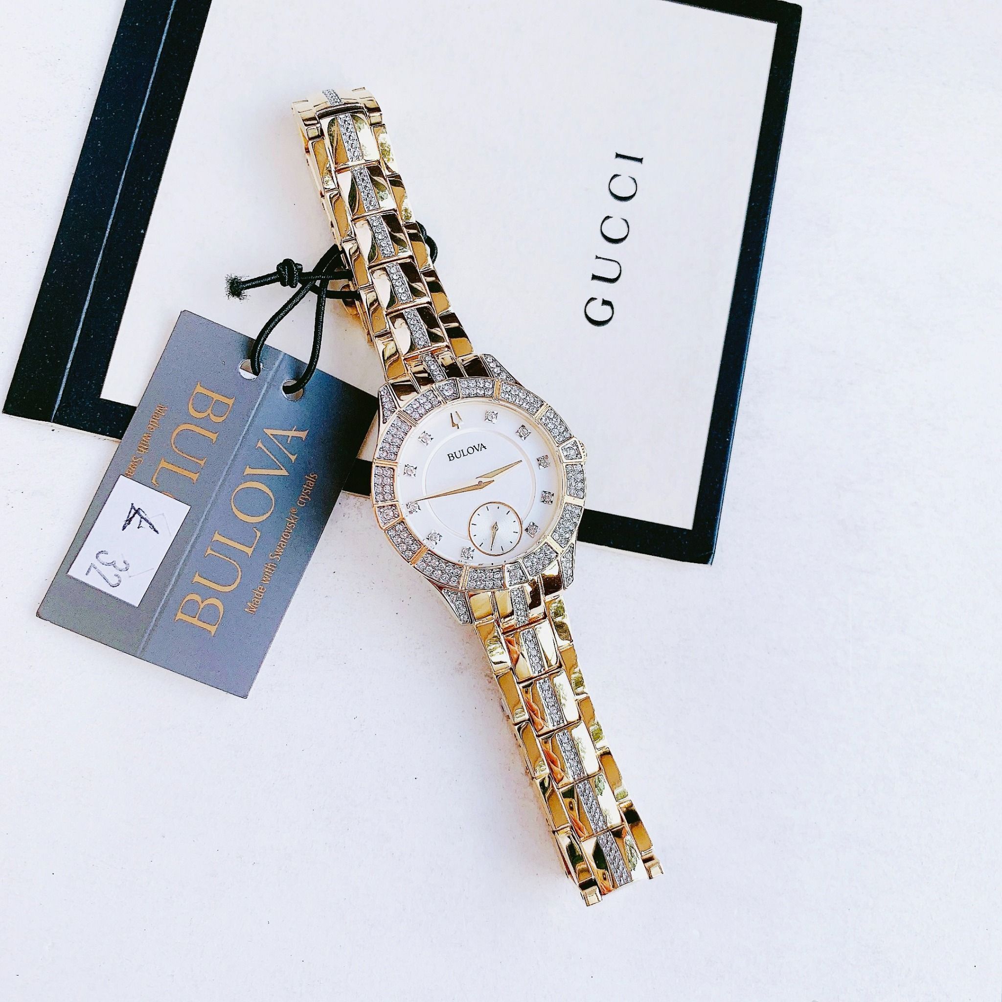 Bulova Phantom Quartz Diamond Crystal Mother of Pearl Dial 98L283 ...