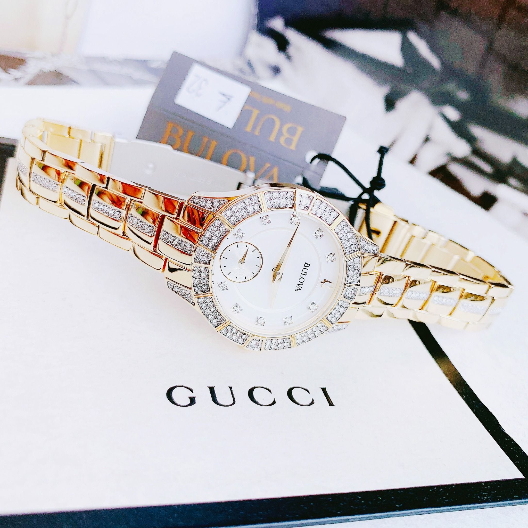 Bulova Phantom Quartz Diamond Crystal Mother of Pearl Dial 98L283 ...