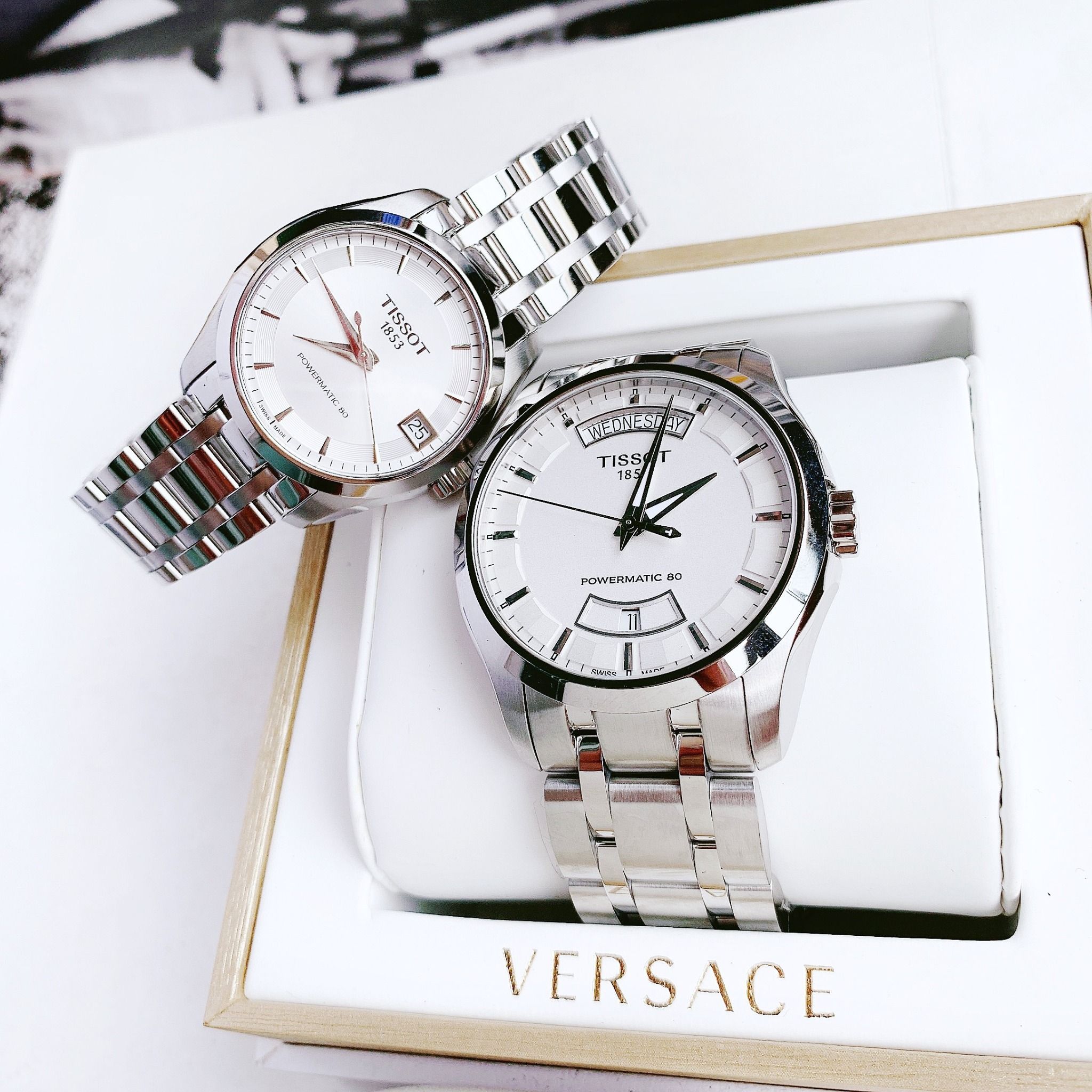 Đồng Hồ Cặp Tissot Couturier DayDate White - T035.407.11.031.01 T035.2 ...