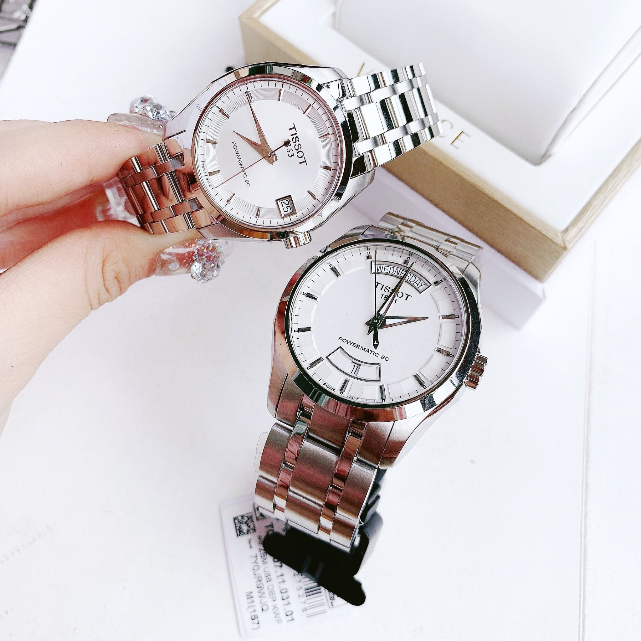 Đồng Hồ Cặp Tissot Couturier DayDate White - T035.407.11.031.01 T035.2 ...