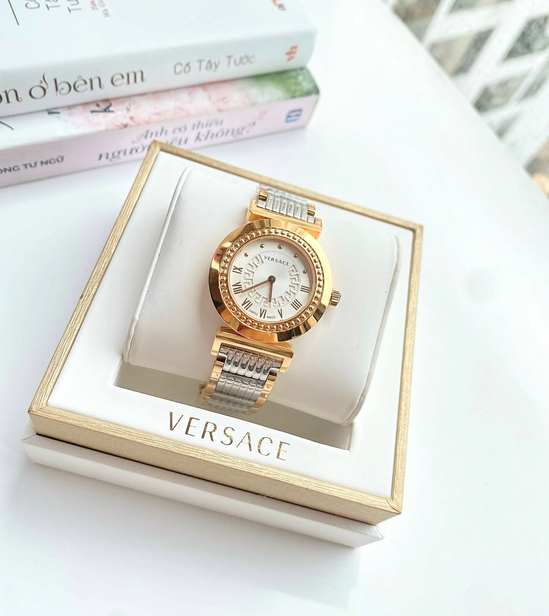 Versace Vanity Rose Gold Ion-Plated Watch P5Q80D499 S089 35mm - Nữ ...