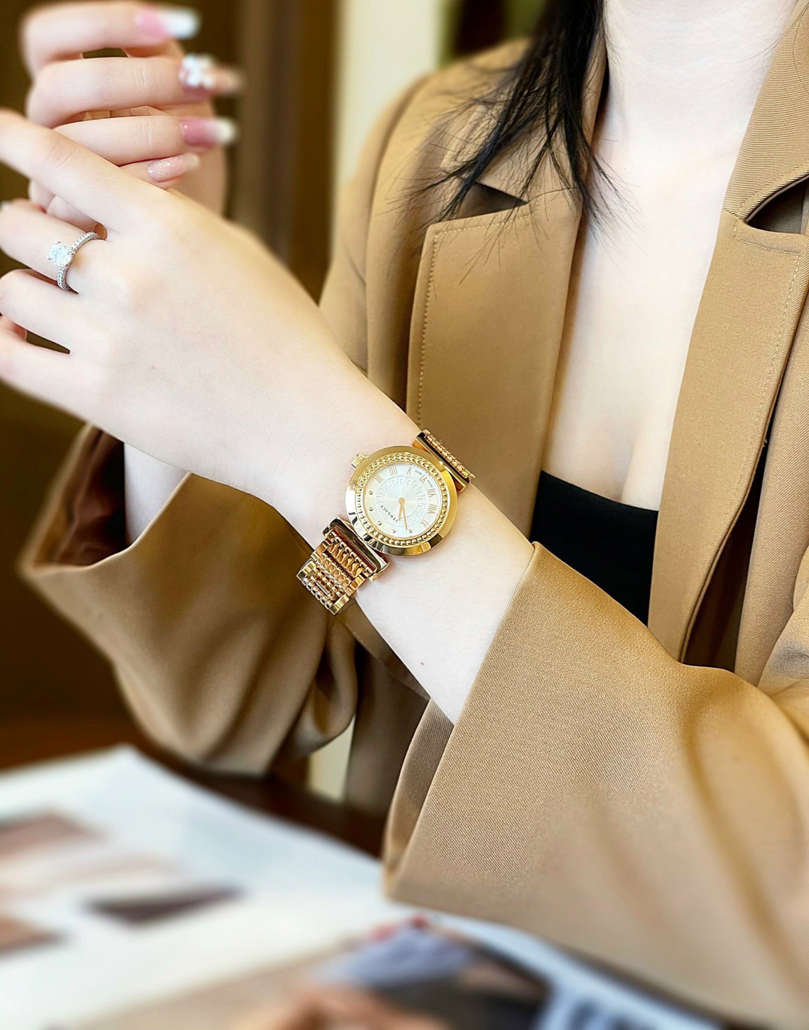 Versace Vanity Rose Gold Ion-Plated Watch P5Q80D001 S080 35mm - Nữ ...