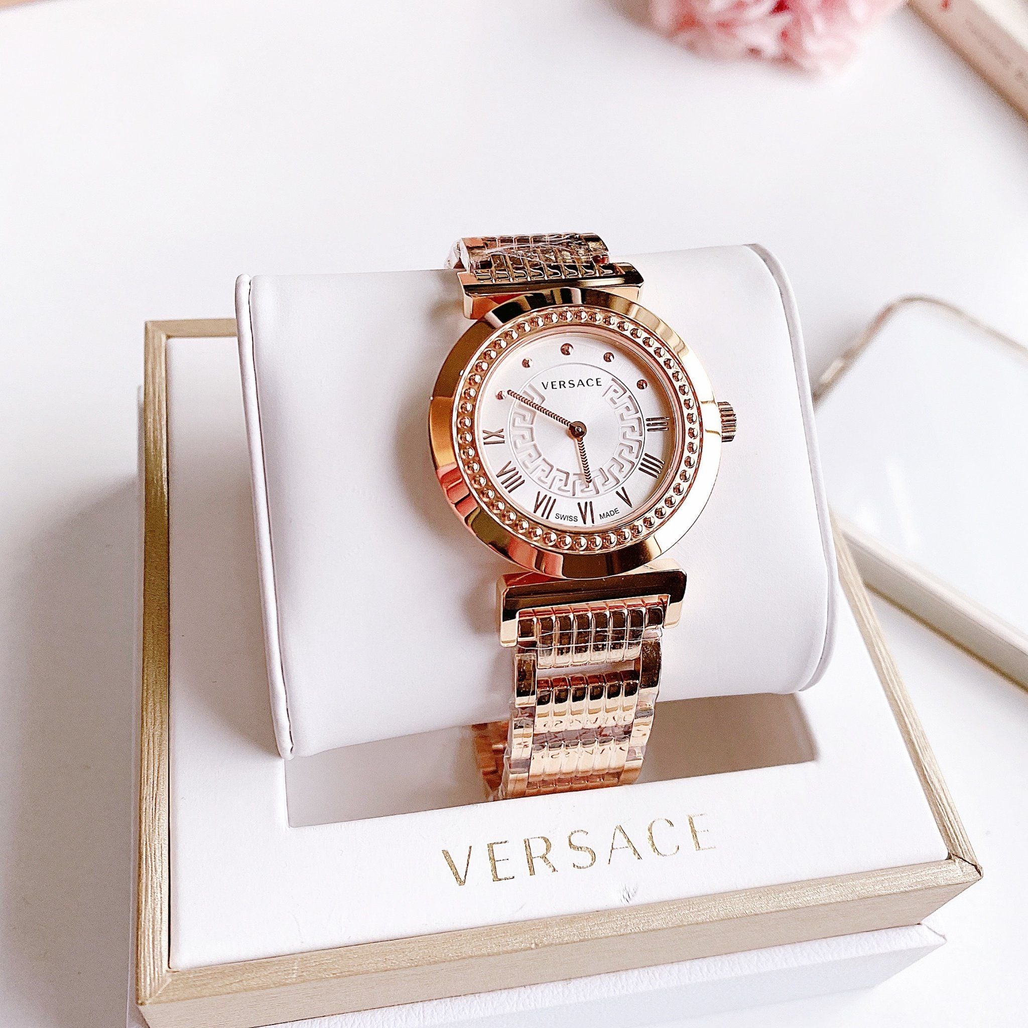 Versace Vanity Rose Gold Ion-Plated Watch P5Q80D001 S080 35mm - Nữ ...