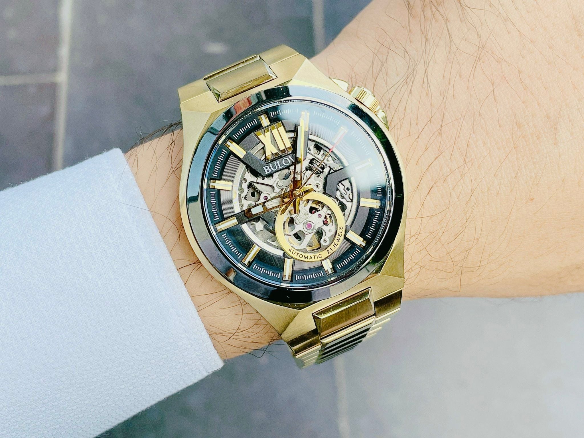 Bulova Automatic Gunmetal Skeleton 98A178 - Đồng Hồ Nam – PhongWatch