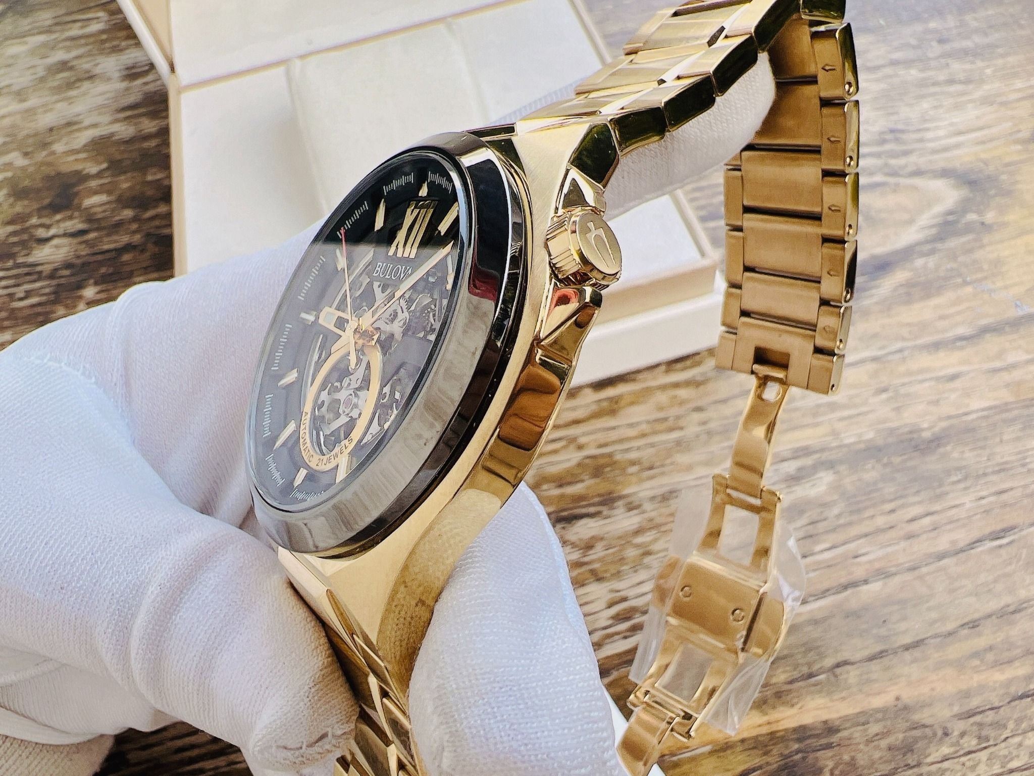 Bulova Automatic Gunmetal Skeleton 98A178 - Đồng Hồ Nam – PhongWatch