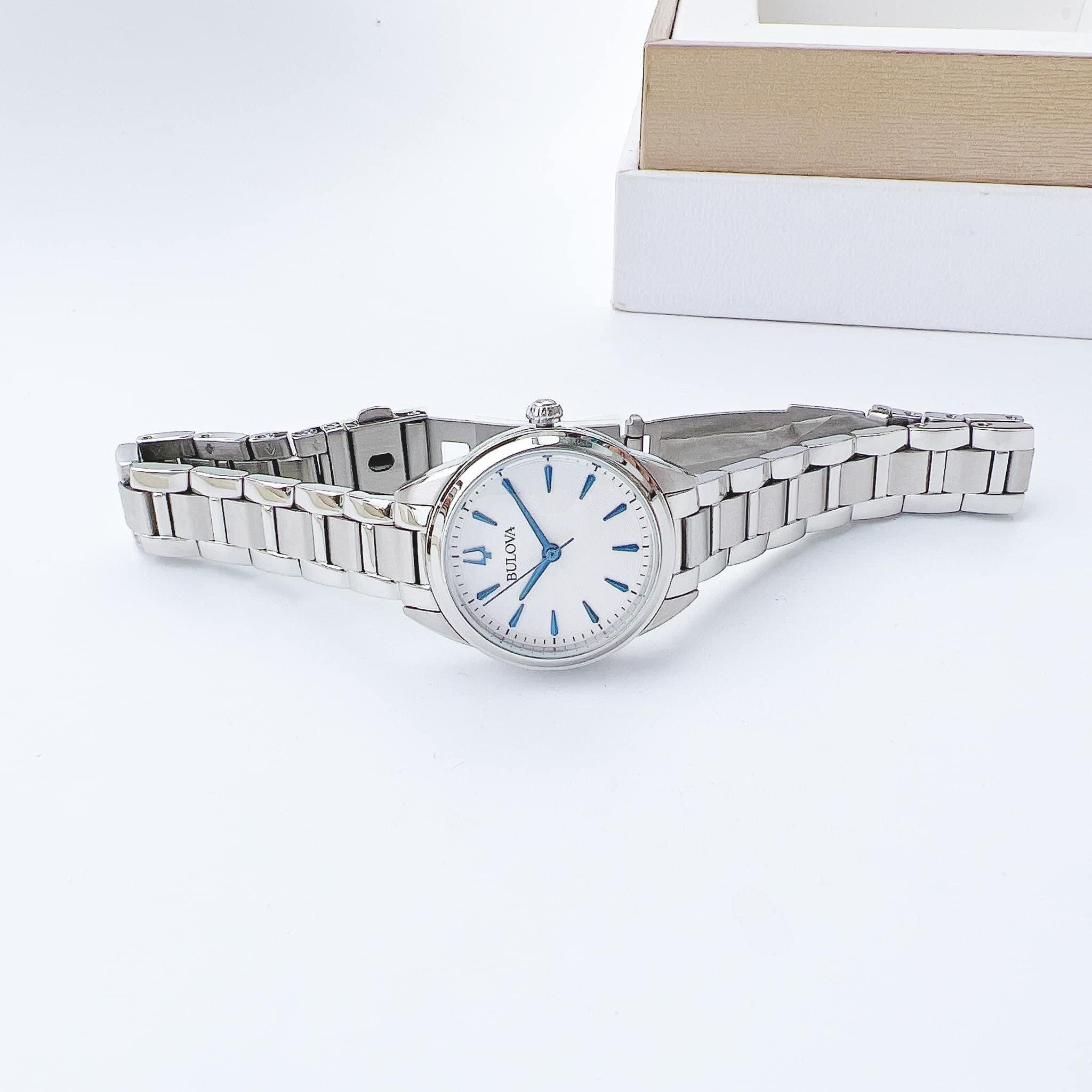 Bulova Quartz 96L285 Sutton Quartz Silver Dial Sver Tone - Đồng Hồ Nữ ...