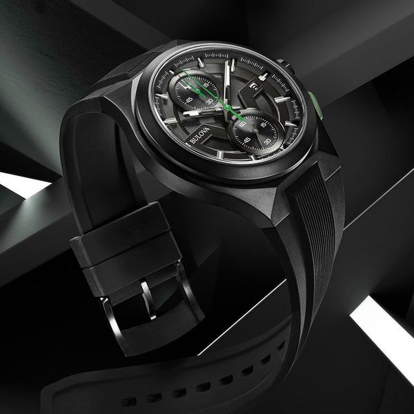 Bulova Quartz 98B381 Maquina Black & Green Chronograph - Đồng Hồ Nam ...