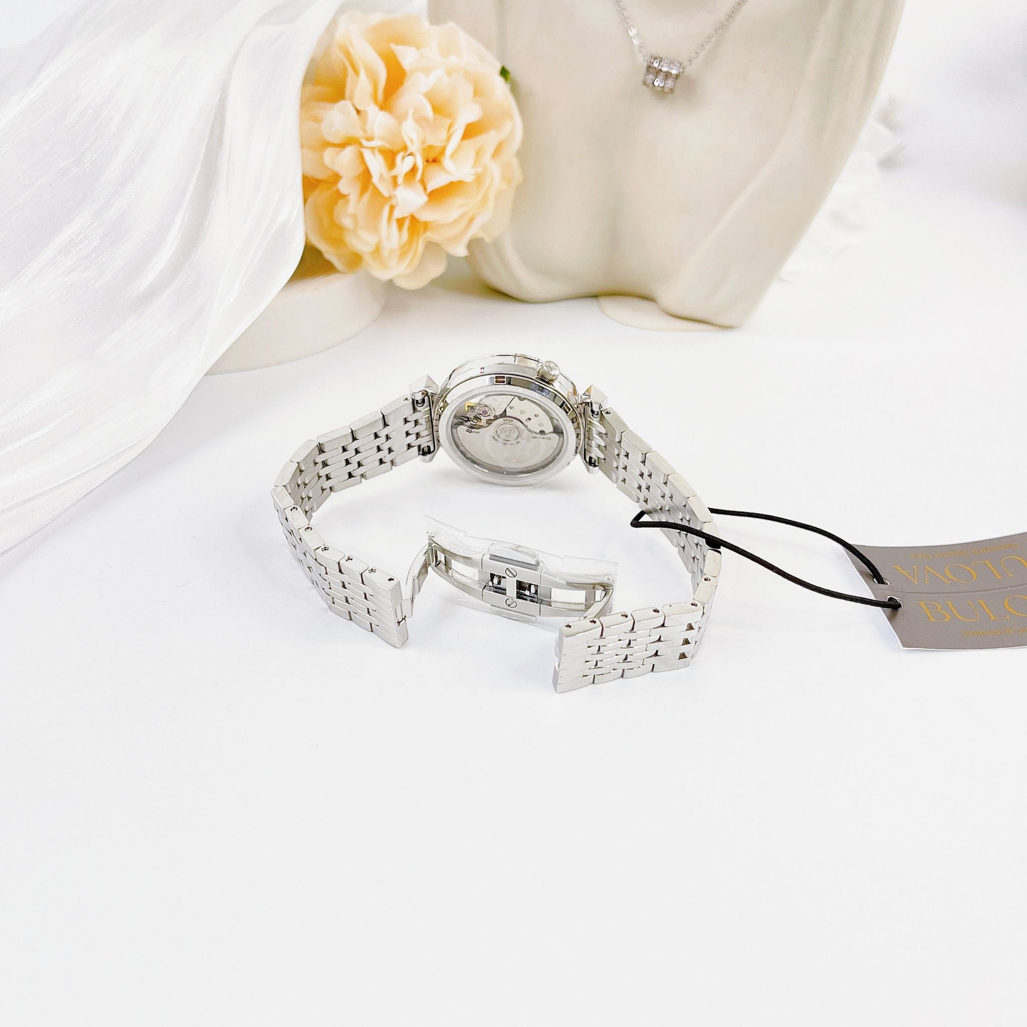 Bulova Regatta Automatic 96P222 White Dial Silver Tone - Đồng Hồ Nữ ...