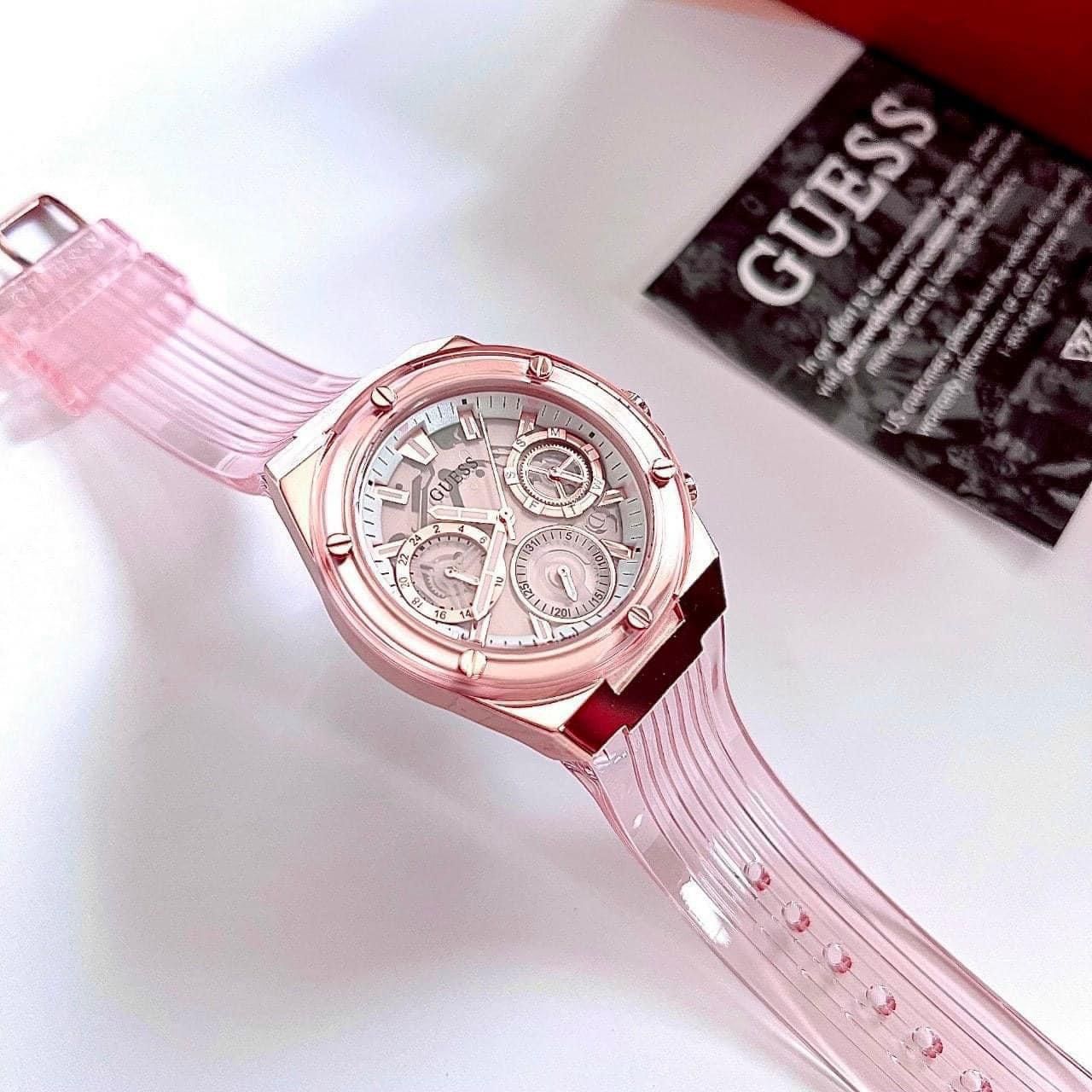 Guess Quartz GW0409L3 Pink Transparent Multifunction Watch - Đồng Hồ N ...