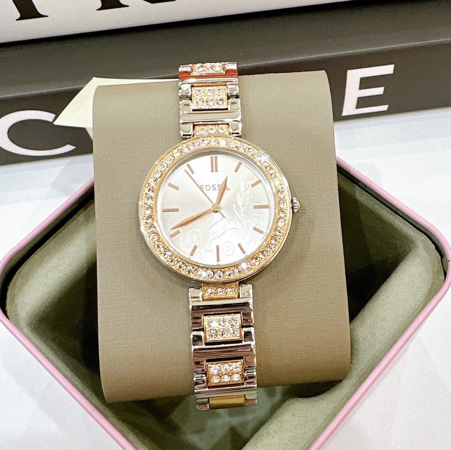 Fossil Quartz BQ3877 Karli Three-Hand Two-Tone Stainless Steel Watch ...