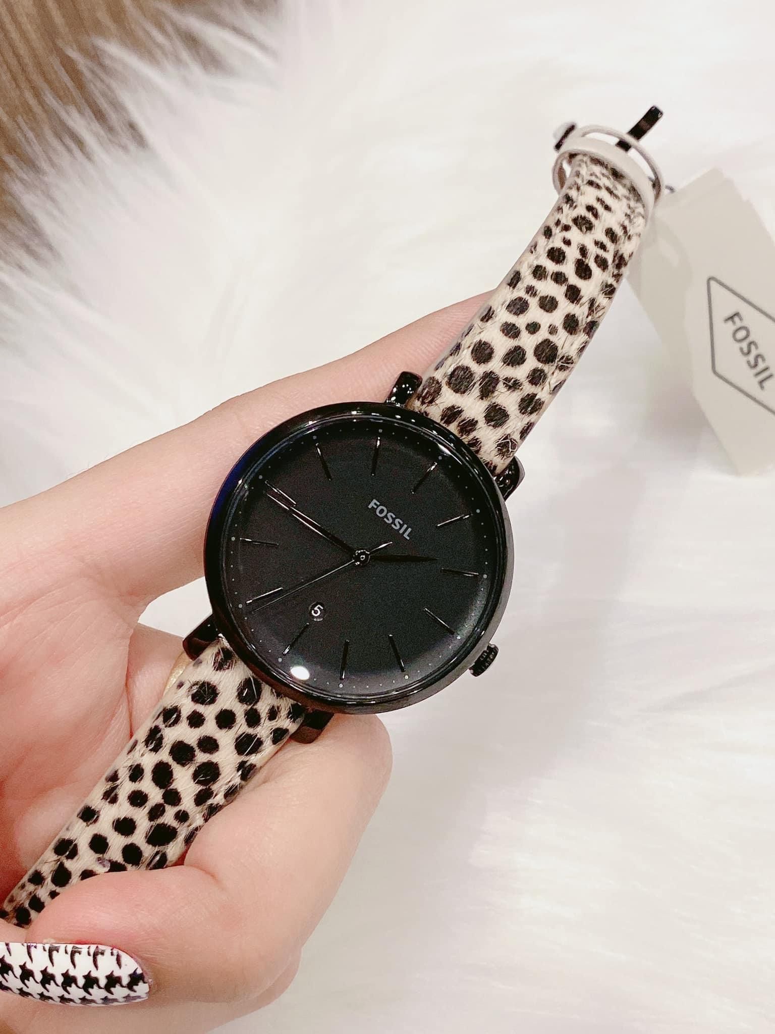 Fossil Quartz ES4725 Jacqueline Three-Hand Faux-Cheetah-Hair – PhongWatch