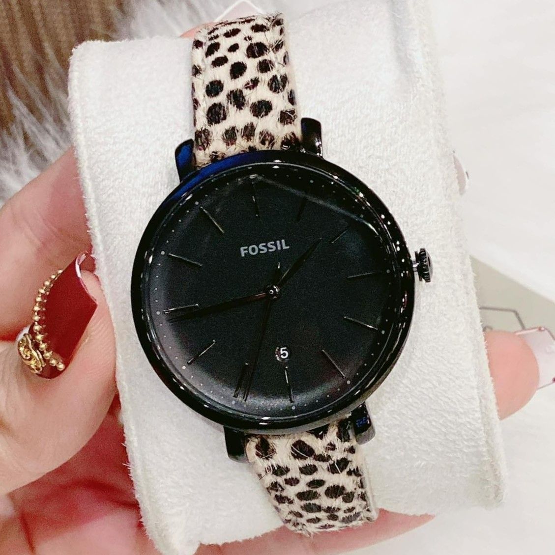 Fossil Quartz ES4725 Jacqueline Three-Hand Faux-Cheetah-Hair – PhongWatch