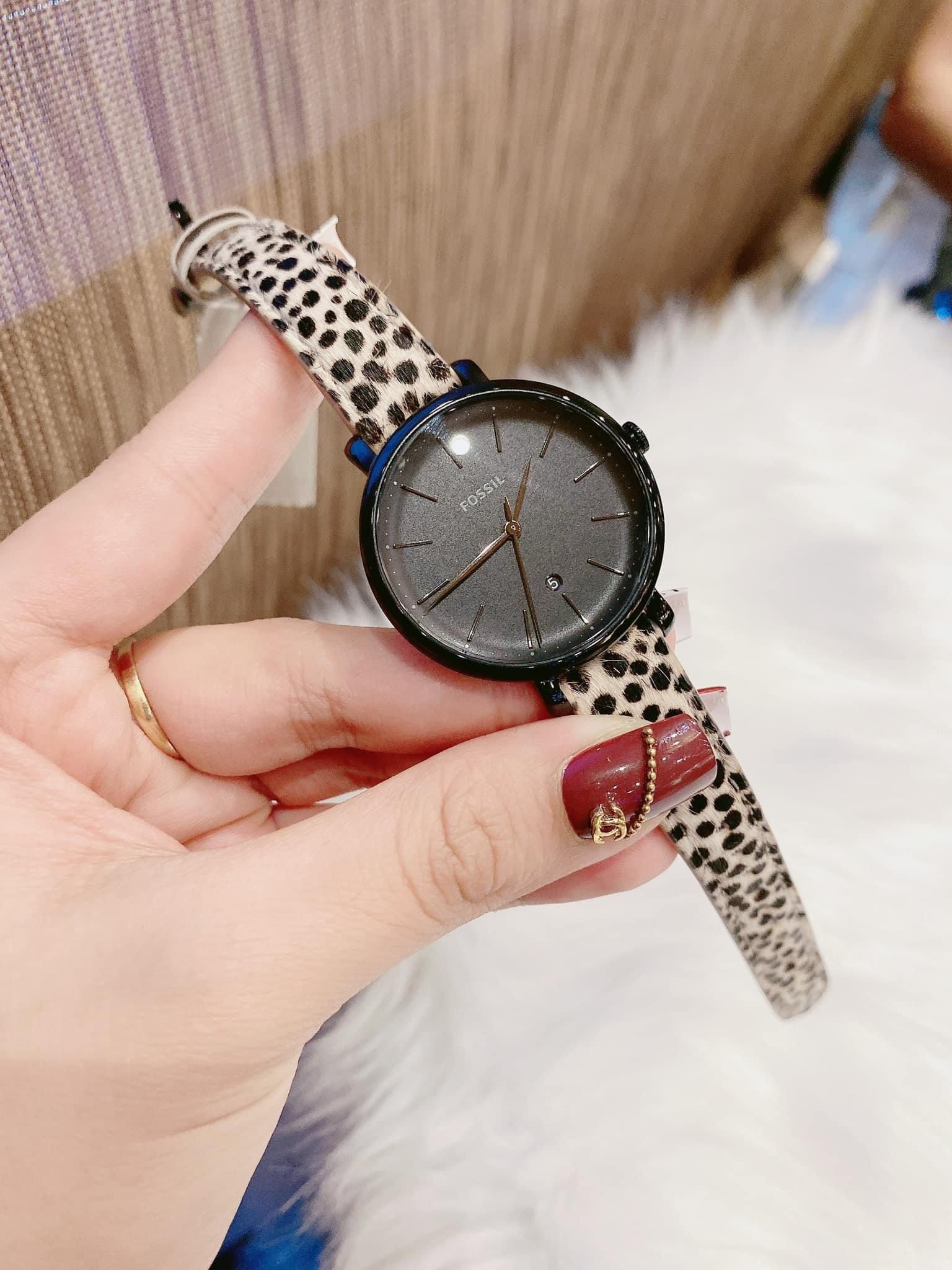 Fossil Quartz ES4725 Jacqueline Three-Hand Faux-Cheetah-Hair – PhongWatch