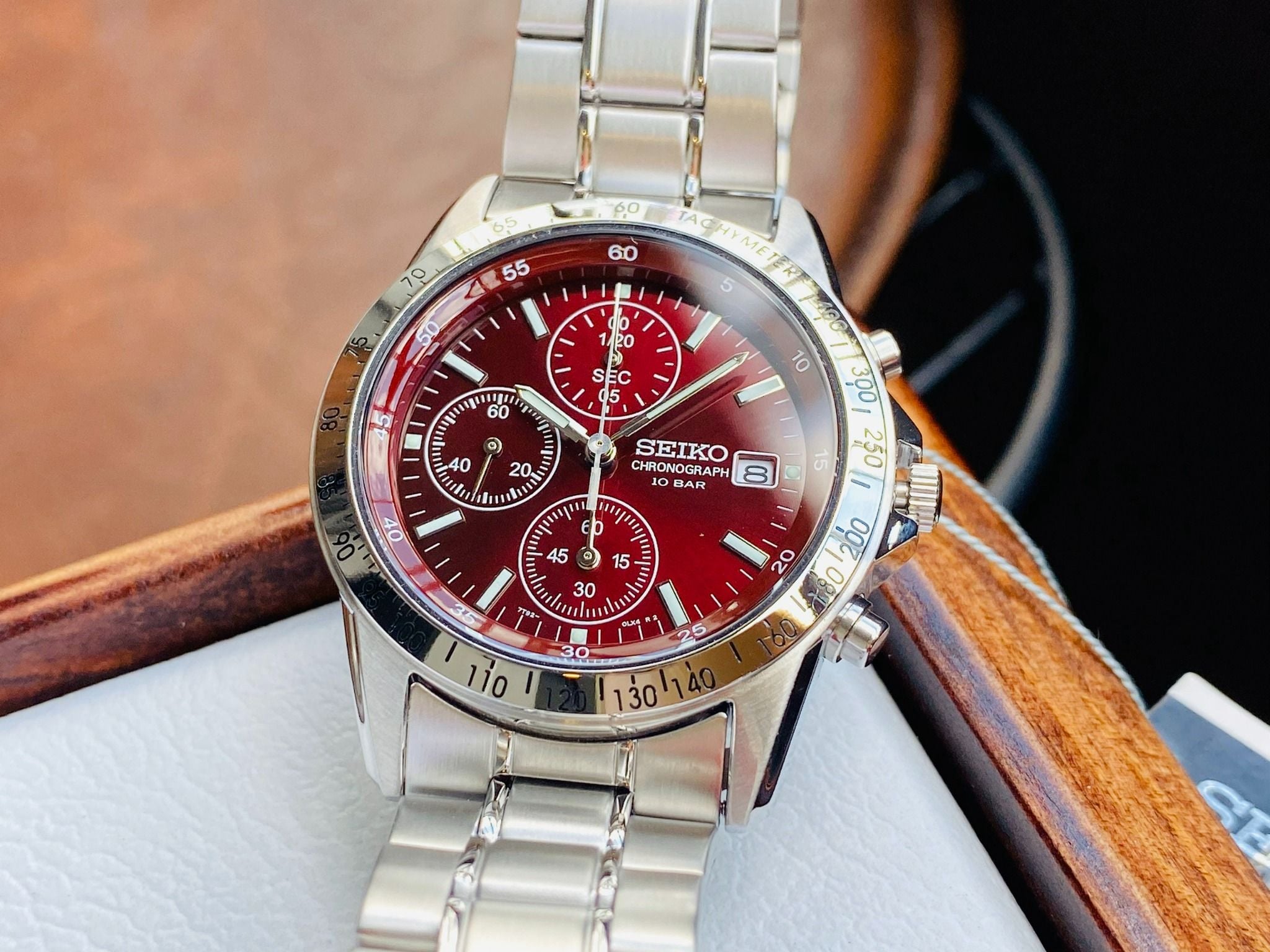 Seiko Quartz SBTQ045 Chronograph Red Wristwatch - Đồng Hồ Nam – PhongWatch