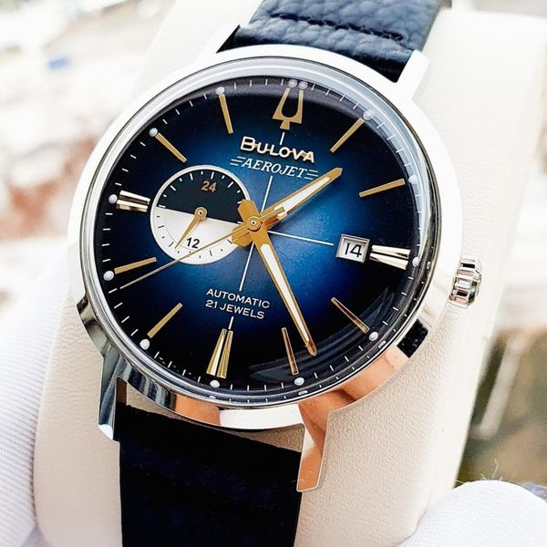 Bulova Aerojet Chronograph Automatic Blue Sunray Dial 96B374 – PhongWatch