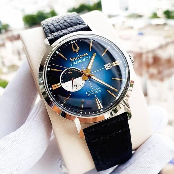 Bulova Aerojet Chronograph Automatic Blue Sunray Dial 96B374 – PhongWatch