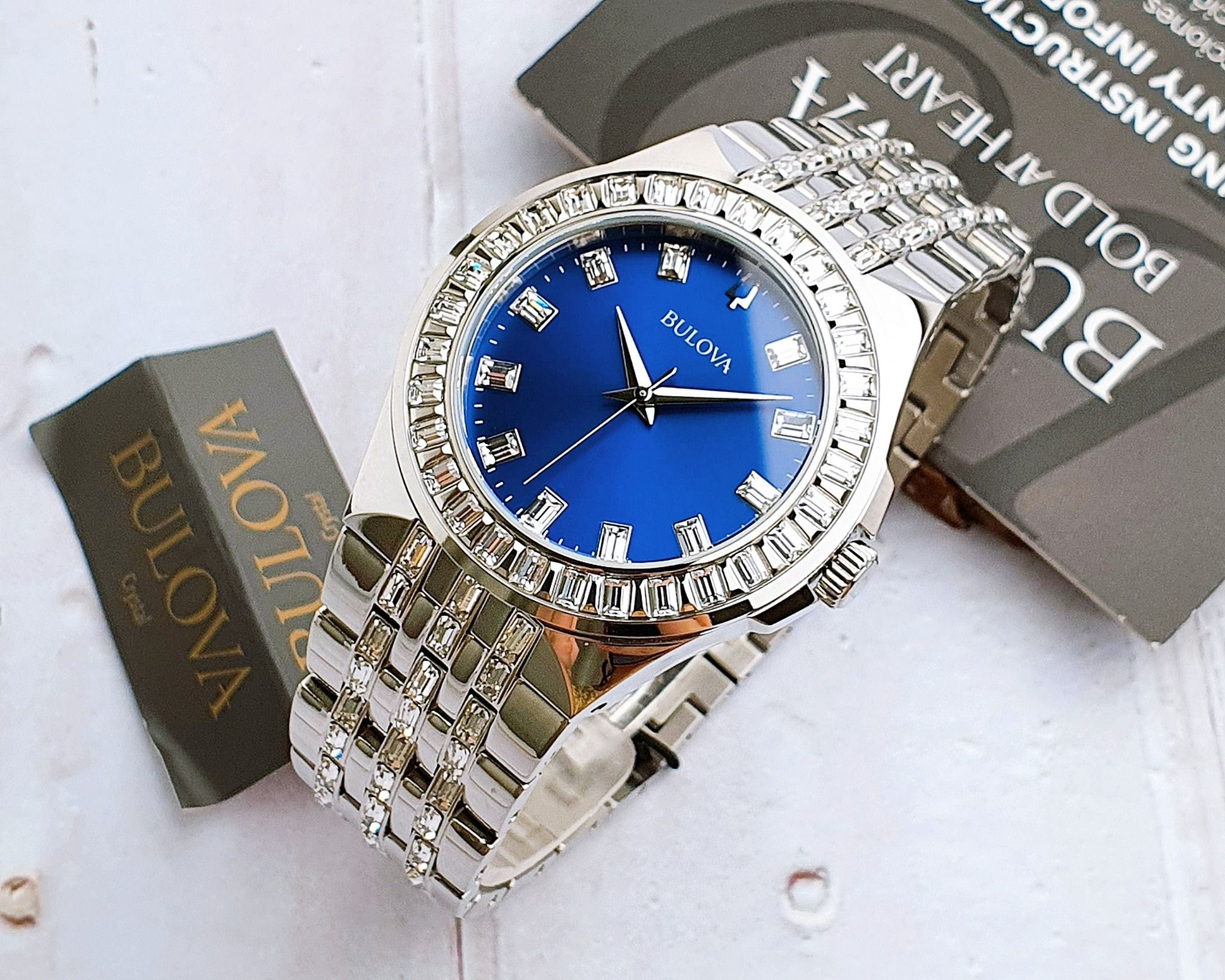Bulova Quartz 96A254 Crystal Quartz Blue Dial - Đồng Hồ Nam – PhongWatch