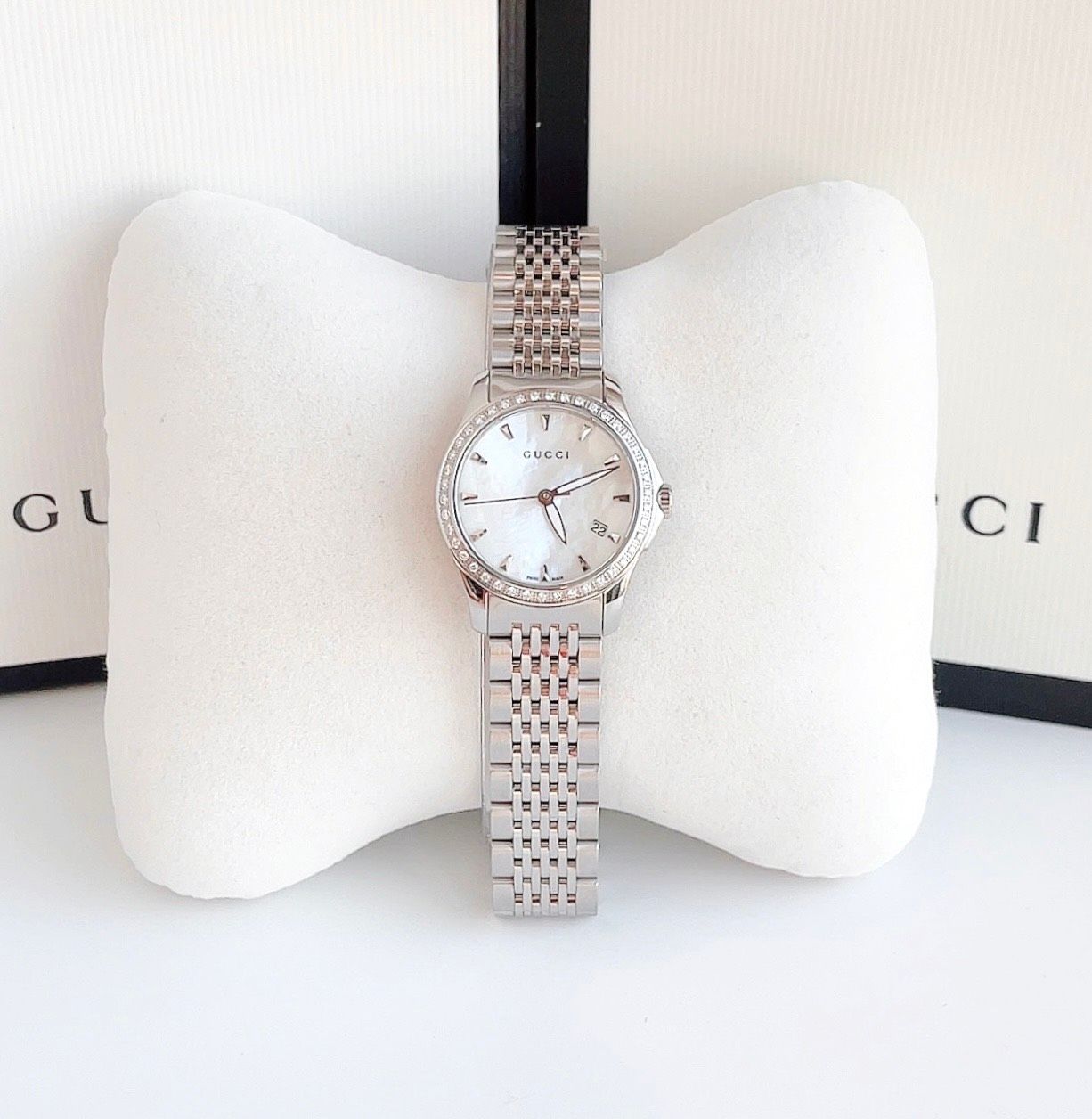 Gucci G Timeless Diamond Mother Of Pearl YA126506 27mm - Đồng Hồ Nữ ...