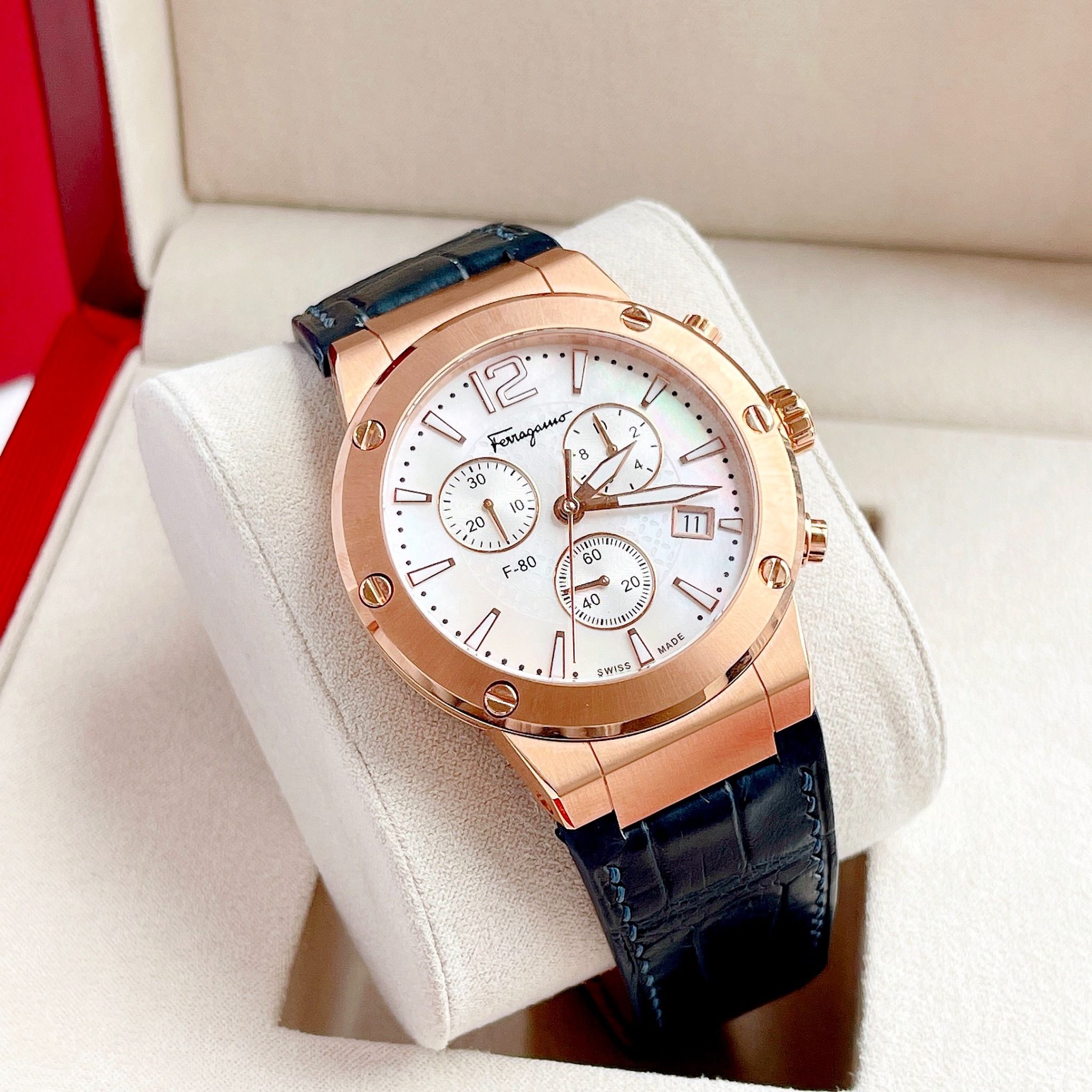 Salvatore Ferragamo F80 Chronograph Rose Gold - Đồng Hồ Nam - Chính Hã ...