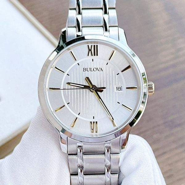 Bulova Quartz 98B306 Date Function Stainless Steel Metal Dress - Đồng ...